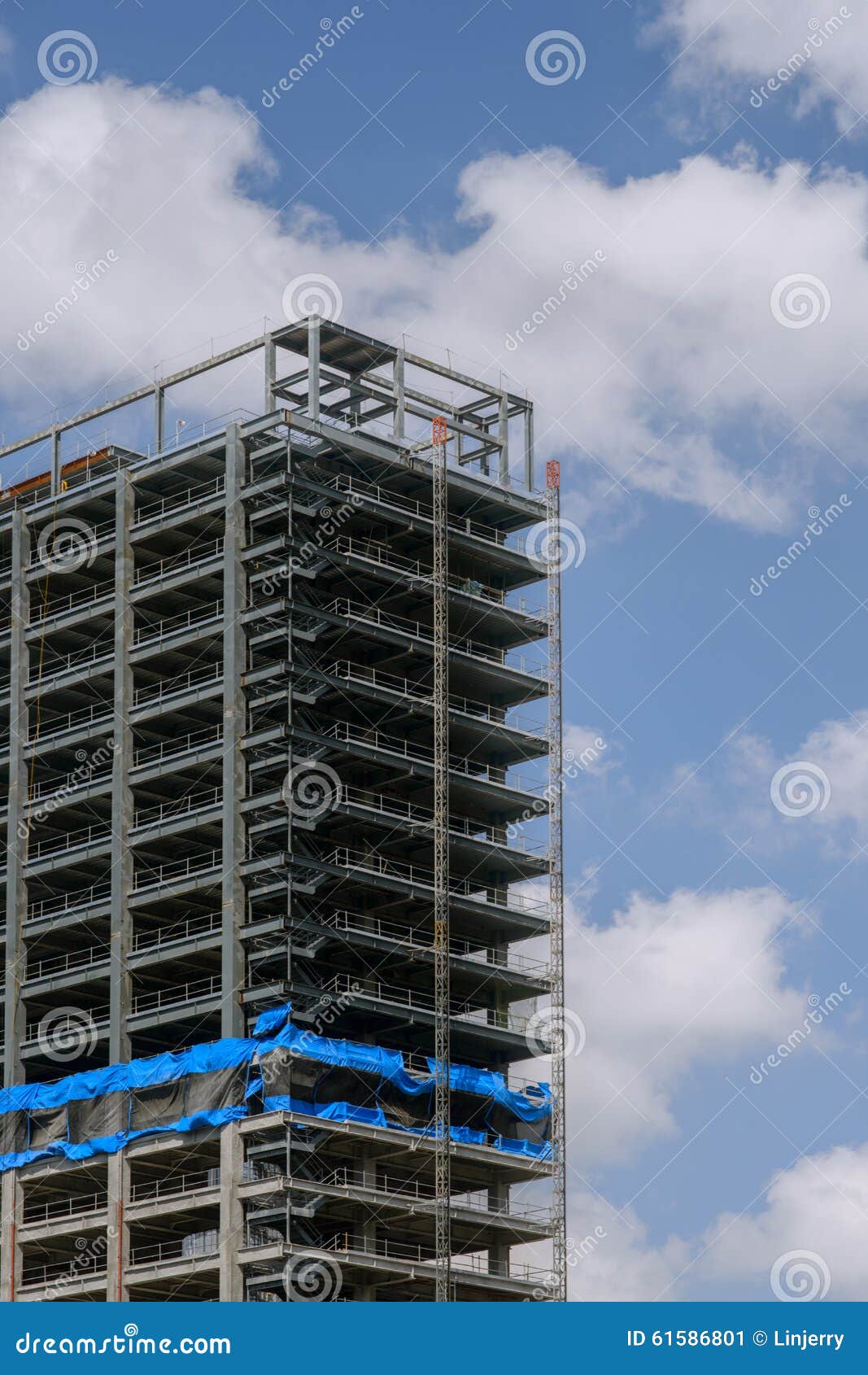Building Site on Blue Sky Background Stock Image - Image of rise, site ...