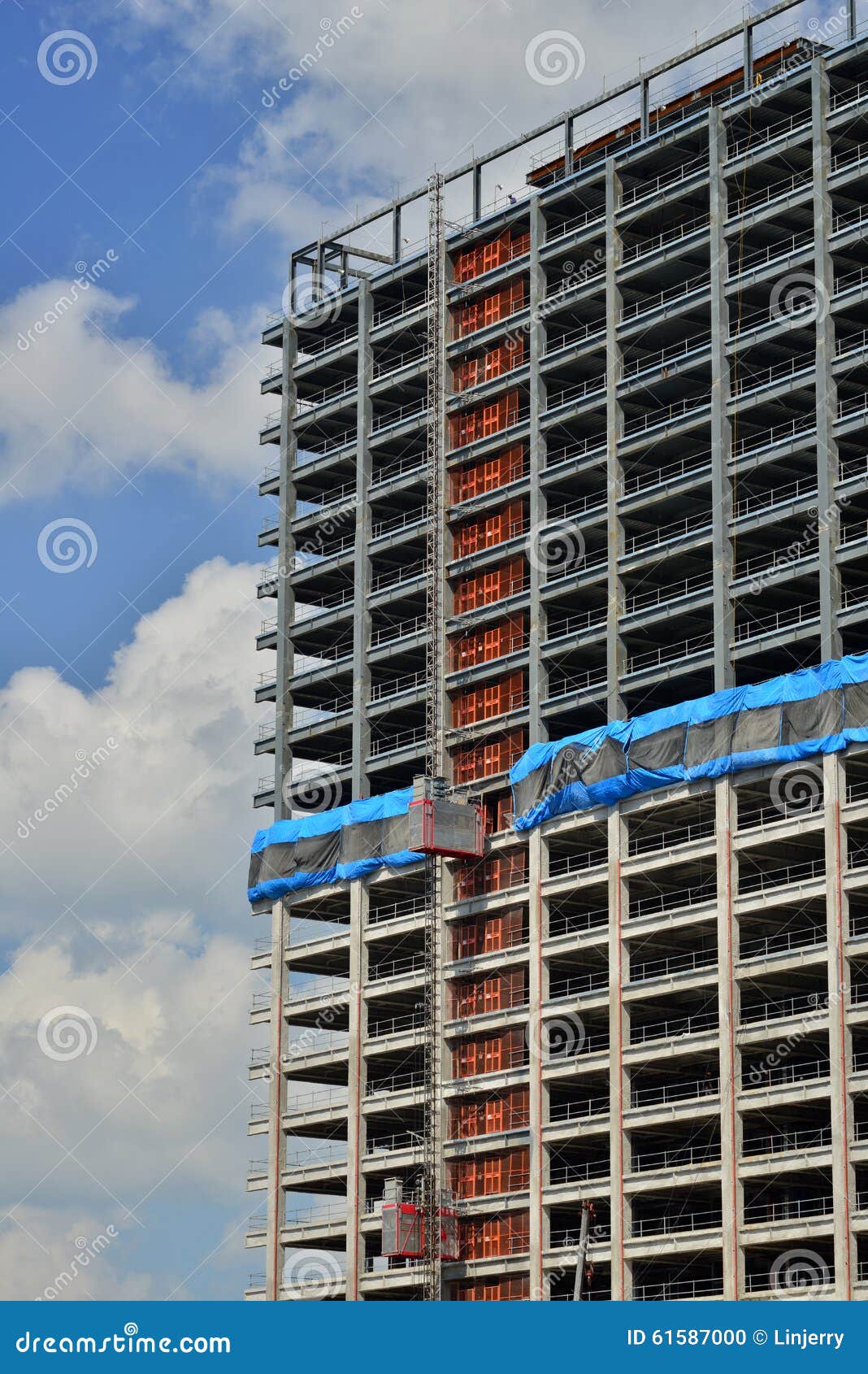 Building Site on Blue Sky Background Stock Photo - Image of ...