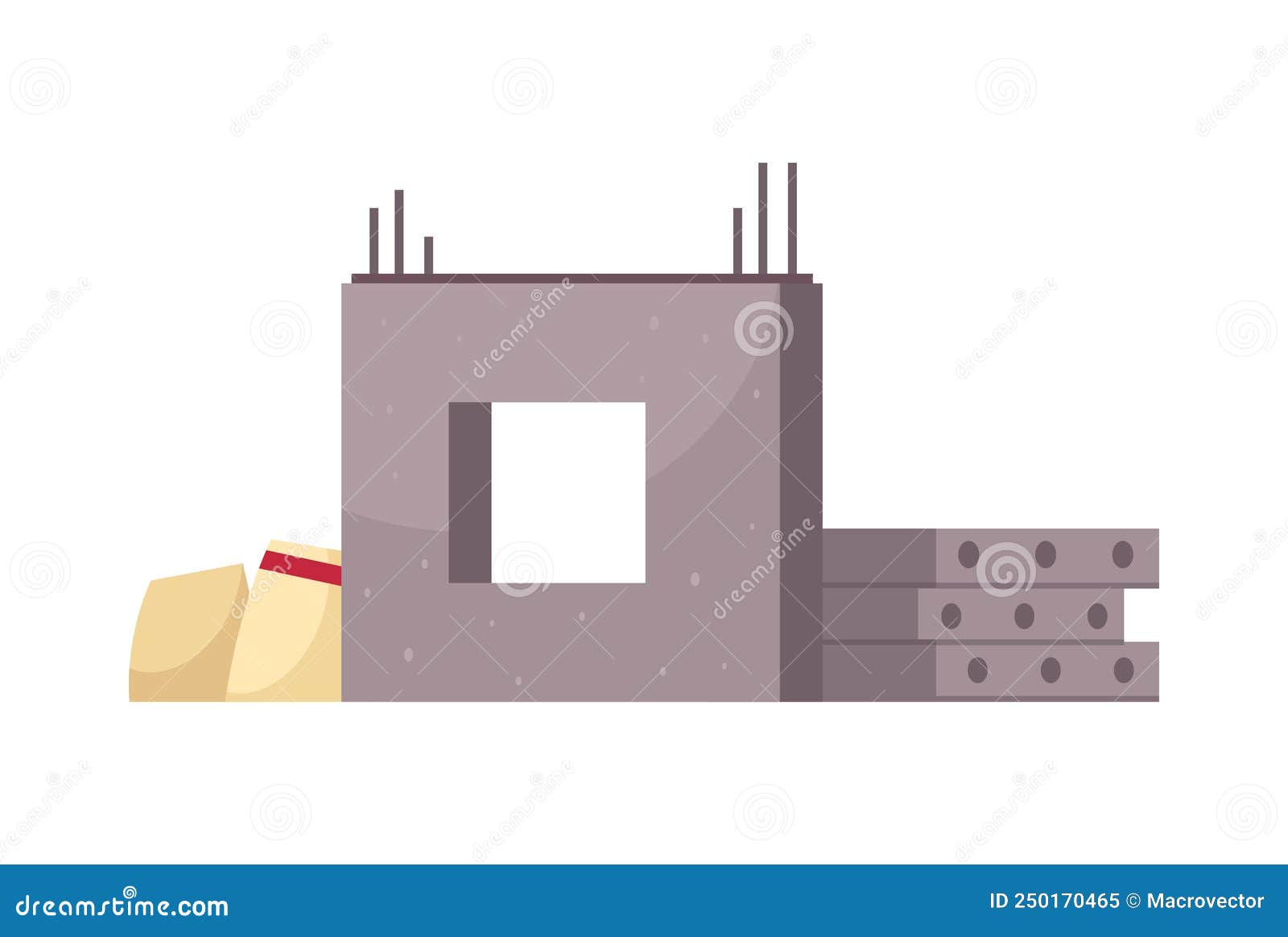 Building Site Construction Composition Stock Vector - Illustration of ...