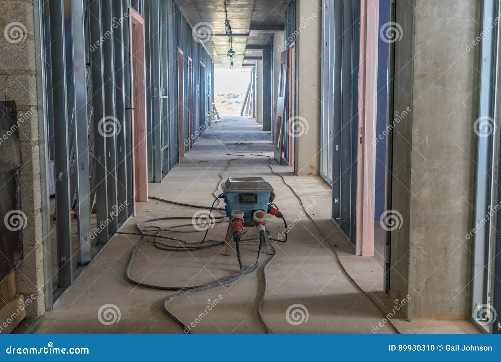 Building site corridor stock photo. Image of building - 89930310