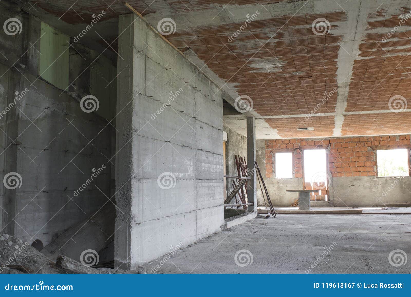 Building Site, House during Construction Made with Concrete Stock Image ...