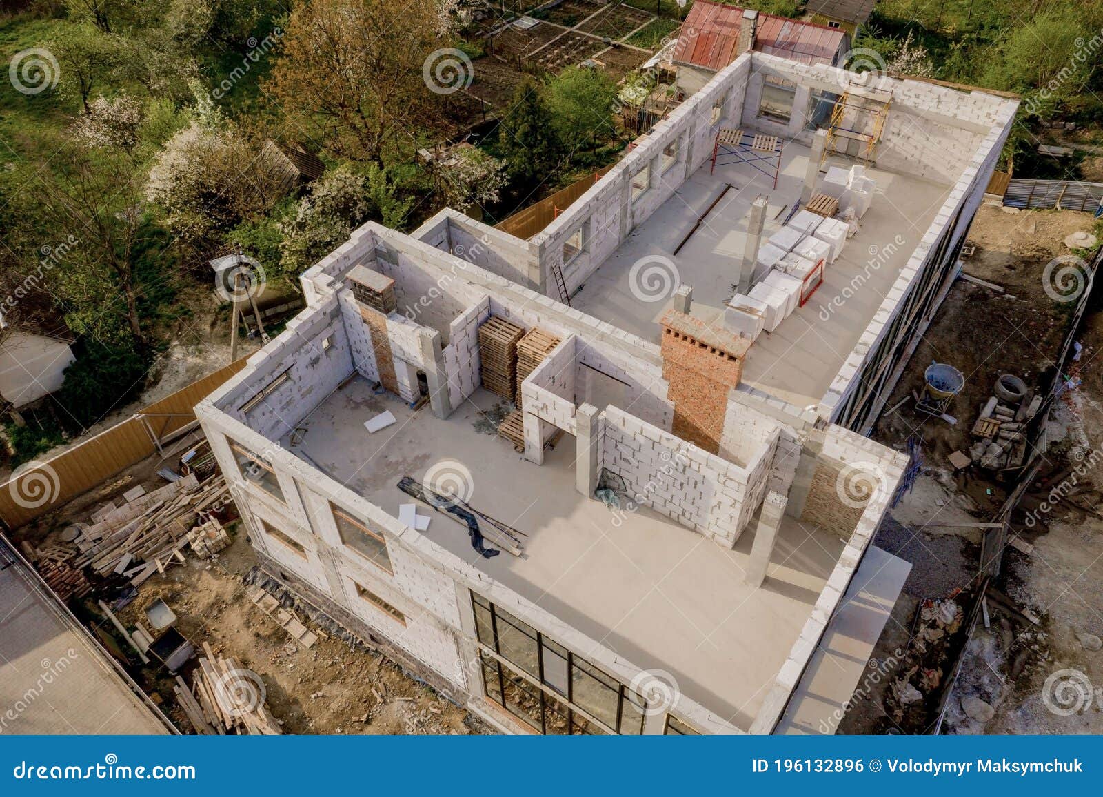 Building Site of a House Under Construction Made from White Foam ...