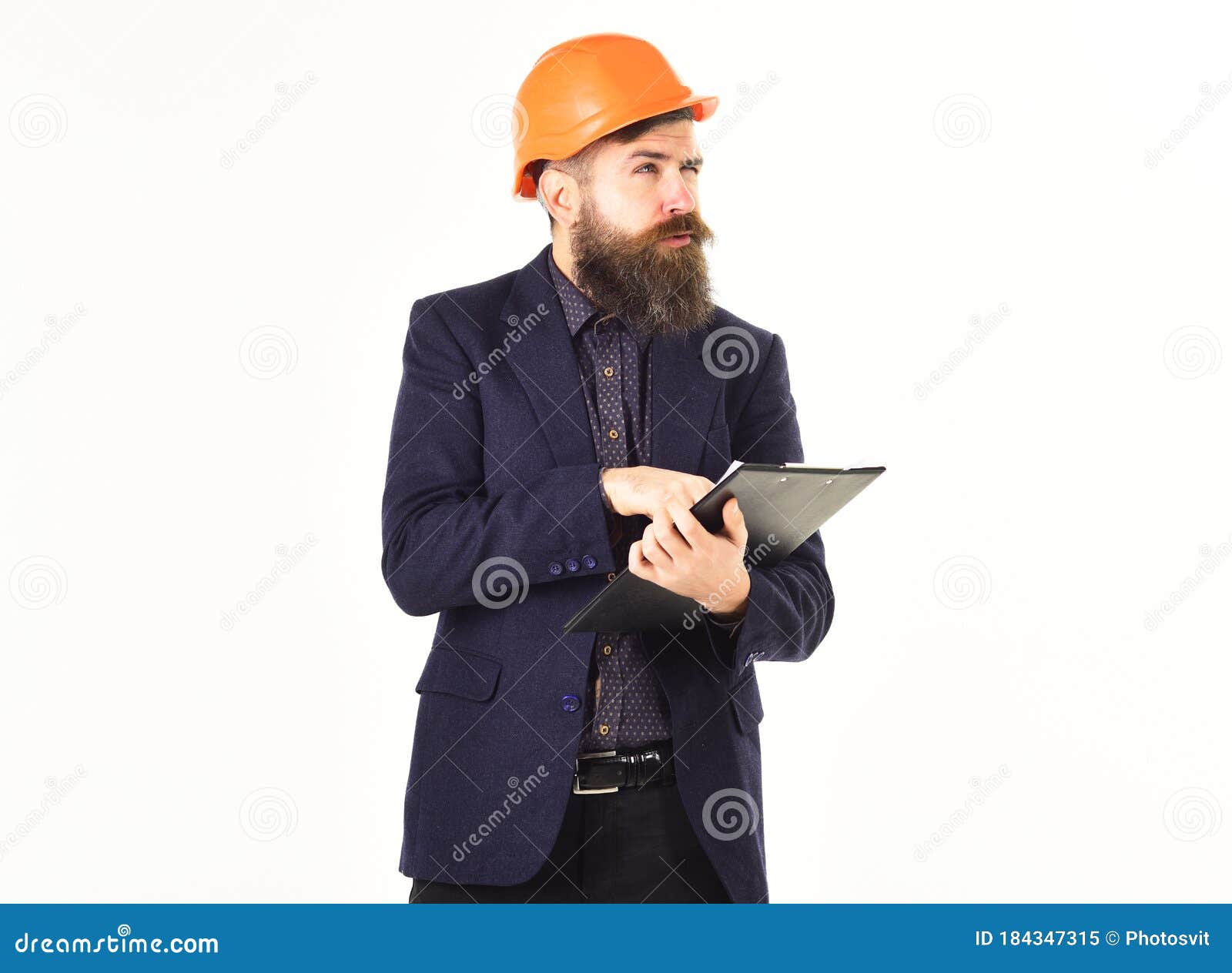 Building Site Inspector with Documents. Inspection, Supervision ...