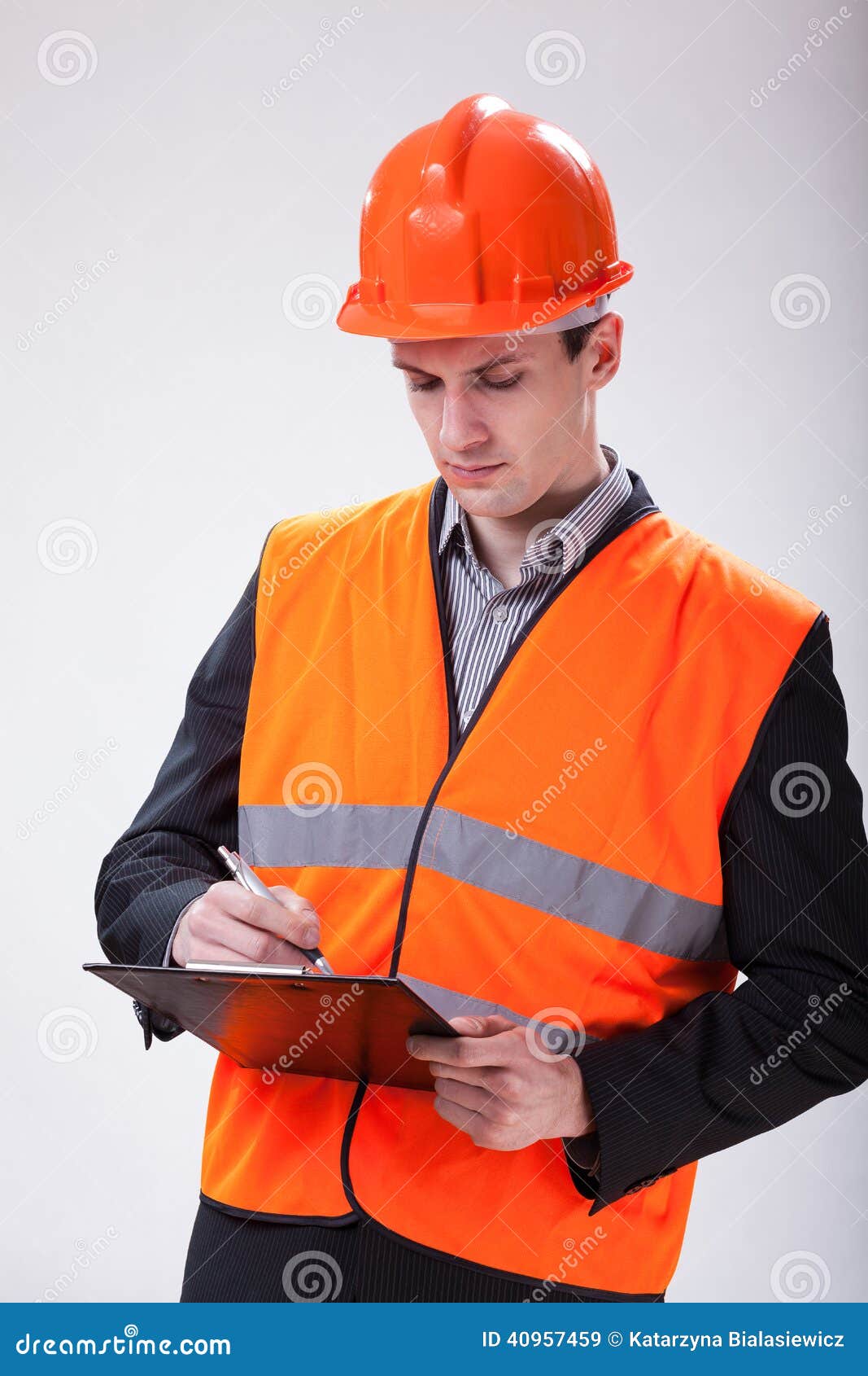 Building site manager stock image. Image of fluorescent - 40957459