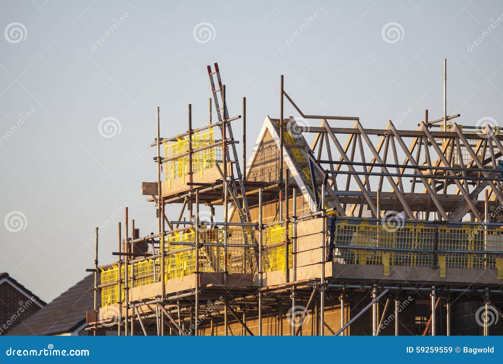 Building Site with New Homes Stock Image - Image of economic, roof ...