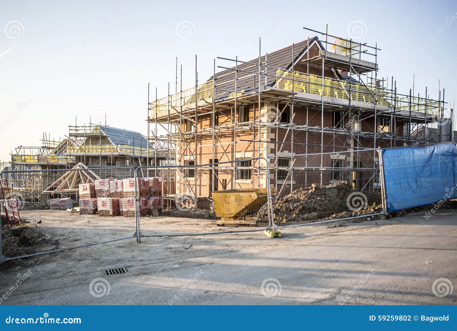 Building Site with New Homes Stock Photo - Image of development, site ...