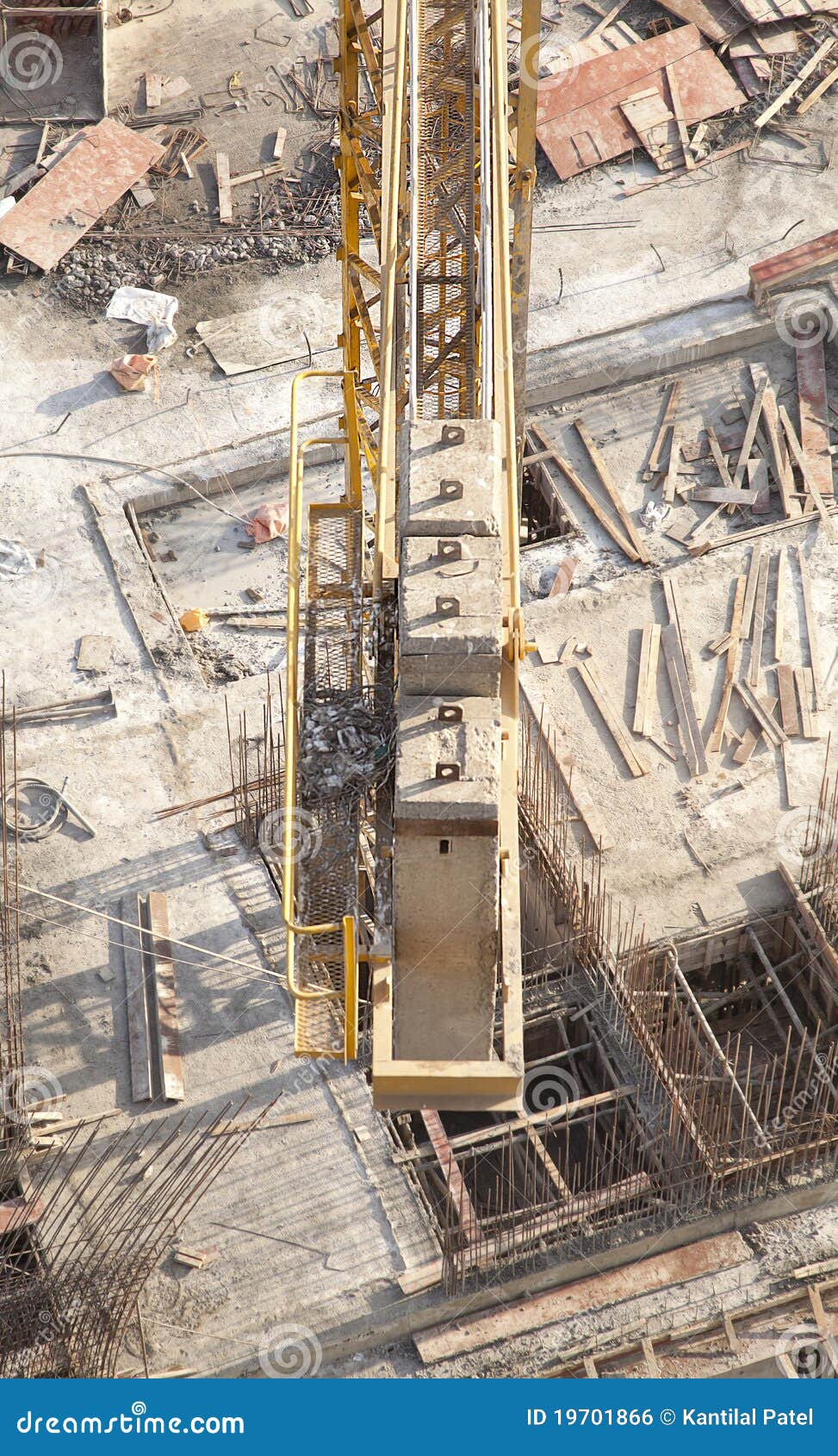 Building Site with Overhead Crane Stock Photo - Image of rubble ...