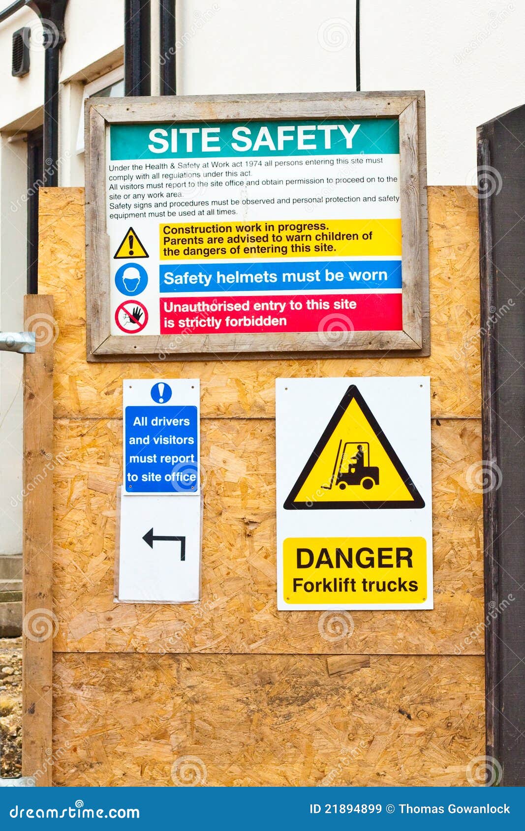 Building site signs stock image. Image of regulations - 21894899