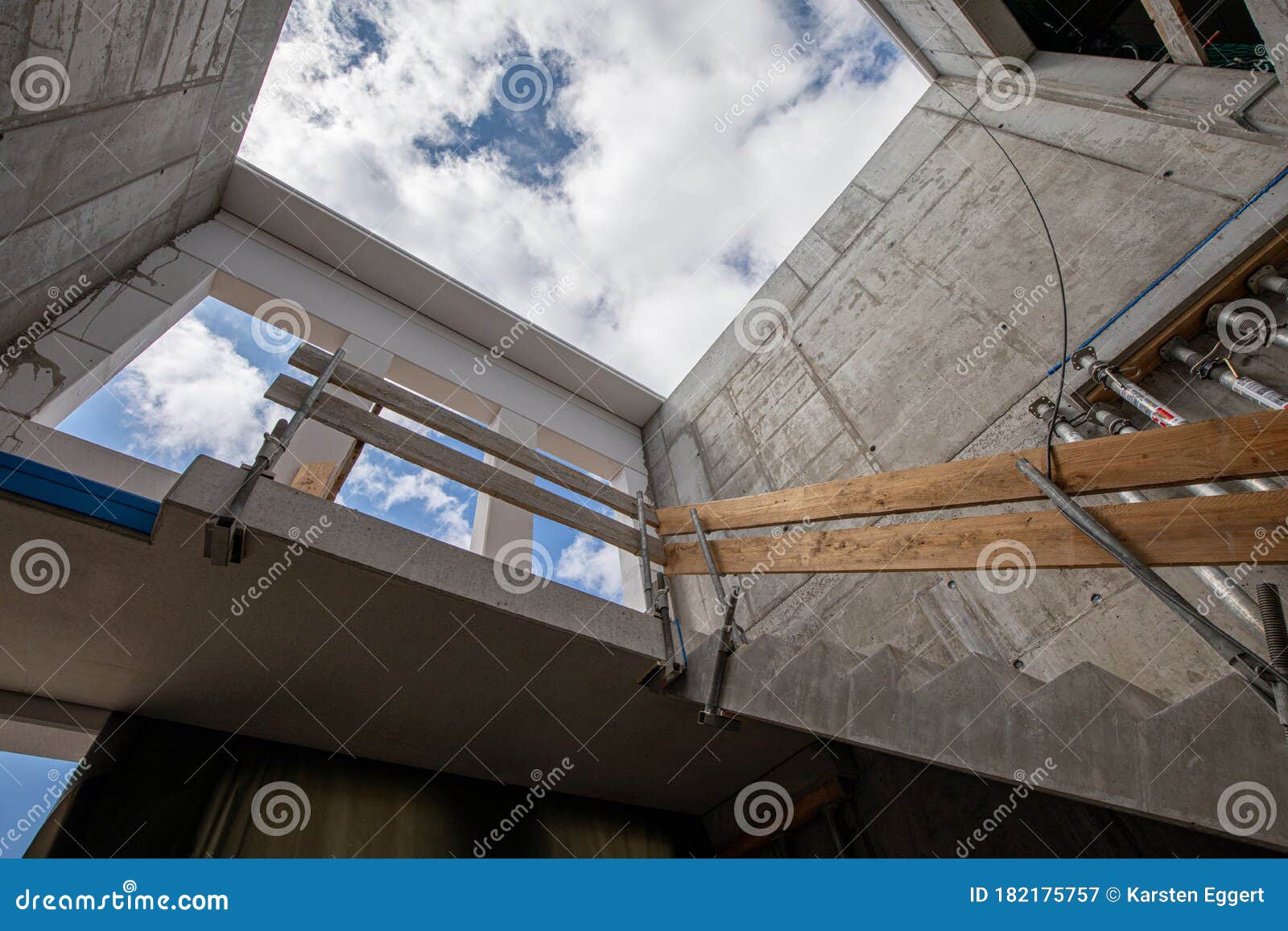 On Building Site a Staircase is Installed in a Building Wing Stock ...