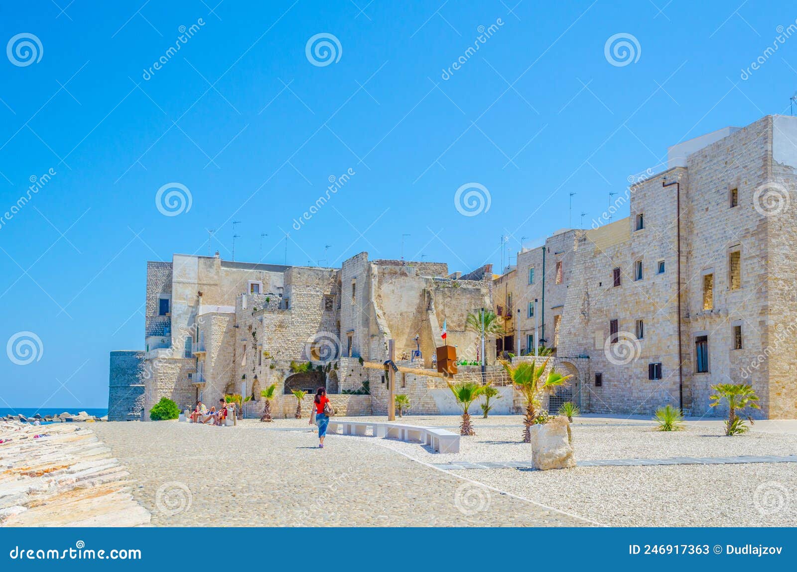 Building Situated on Coastline of the Italian City Molfetta...IMAGE ...