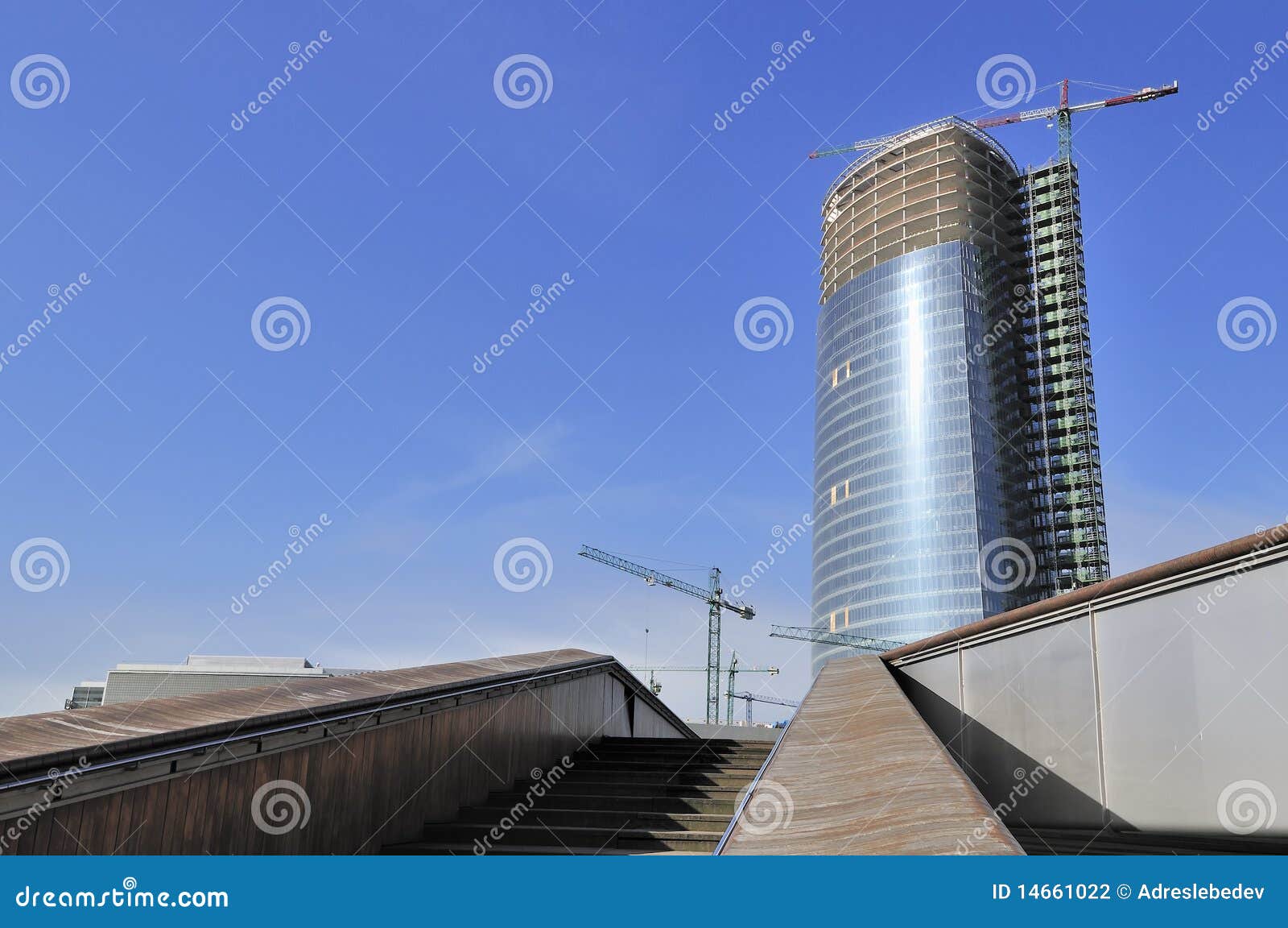 Building of a skyscraper stock photo. Image of steel - 14661022