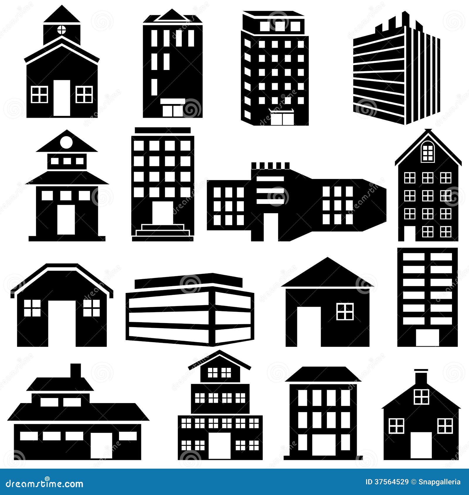 Building and Skyscraper Icon Stock Vector - Illustration of buildings ...