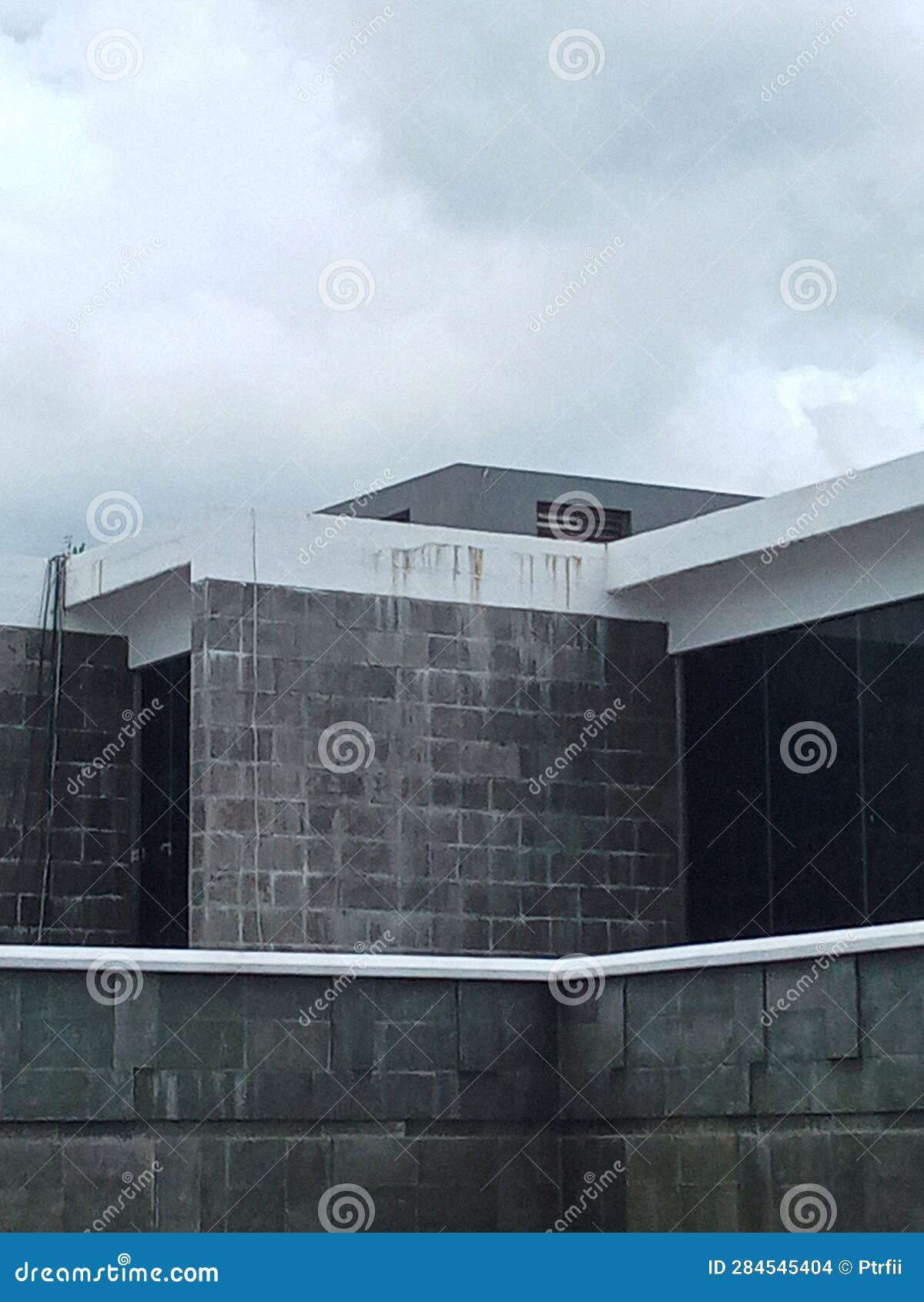 A Building with a Slightly Gray and White Color Stock Photo - Image of ...
