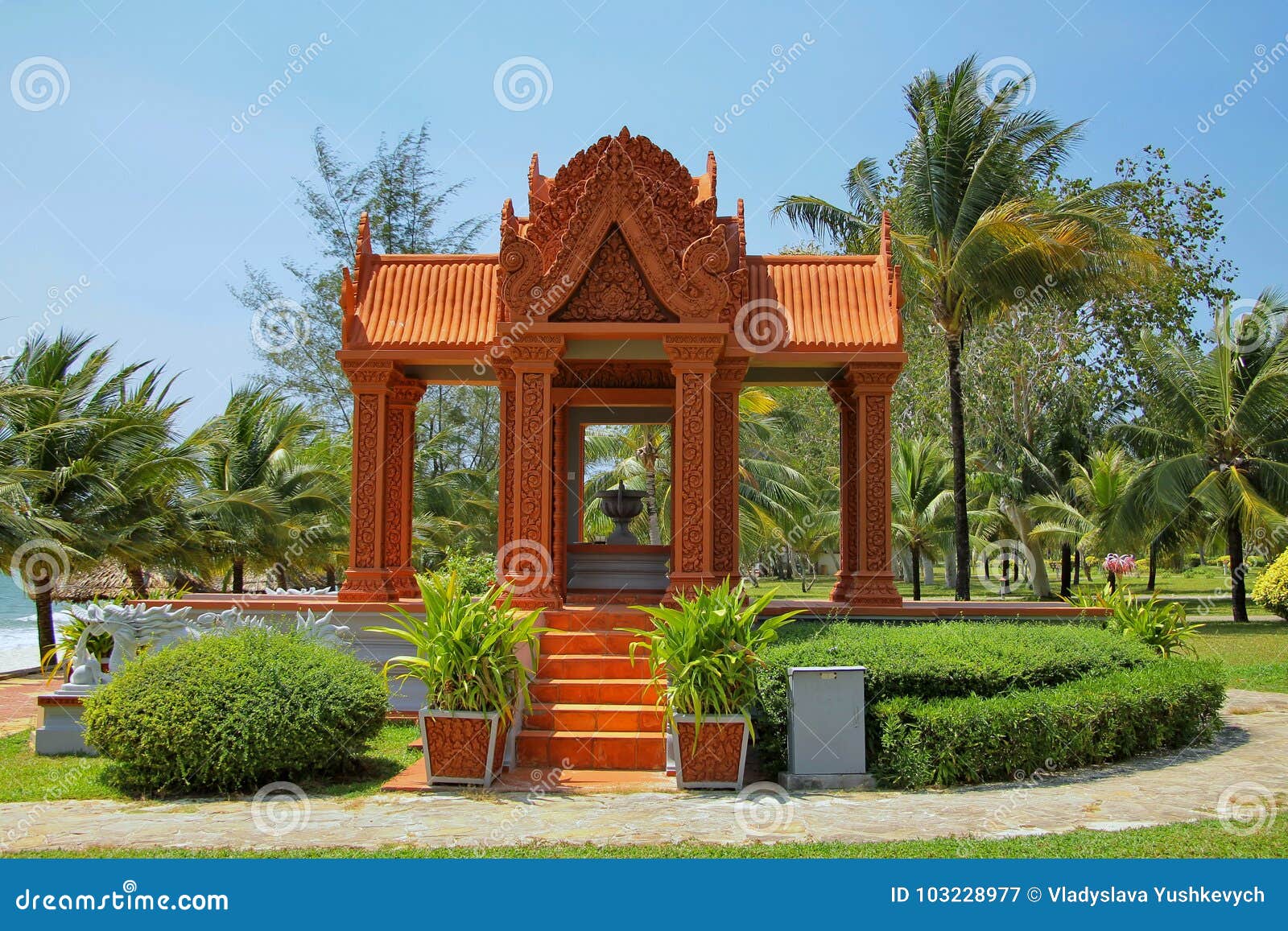 Building. Small temple stock image. Image of green, lawn - 103228977