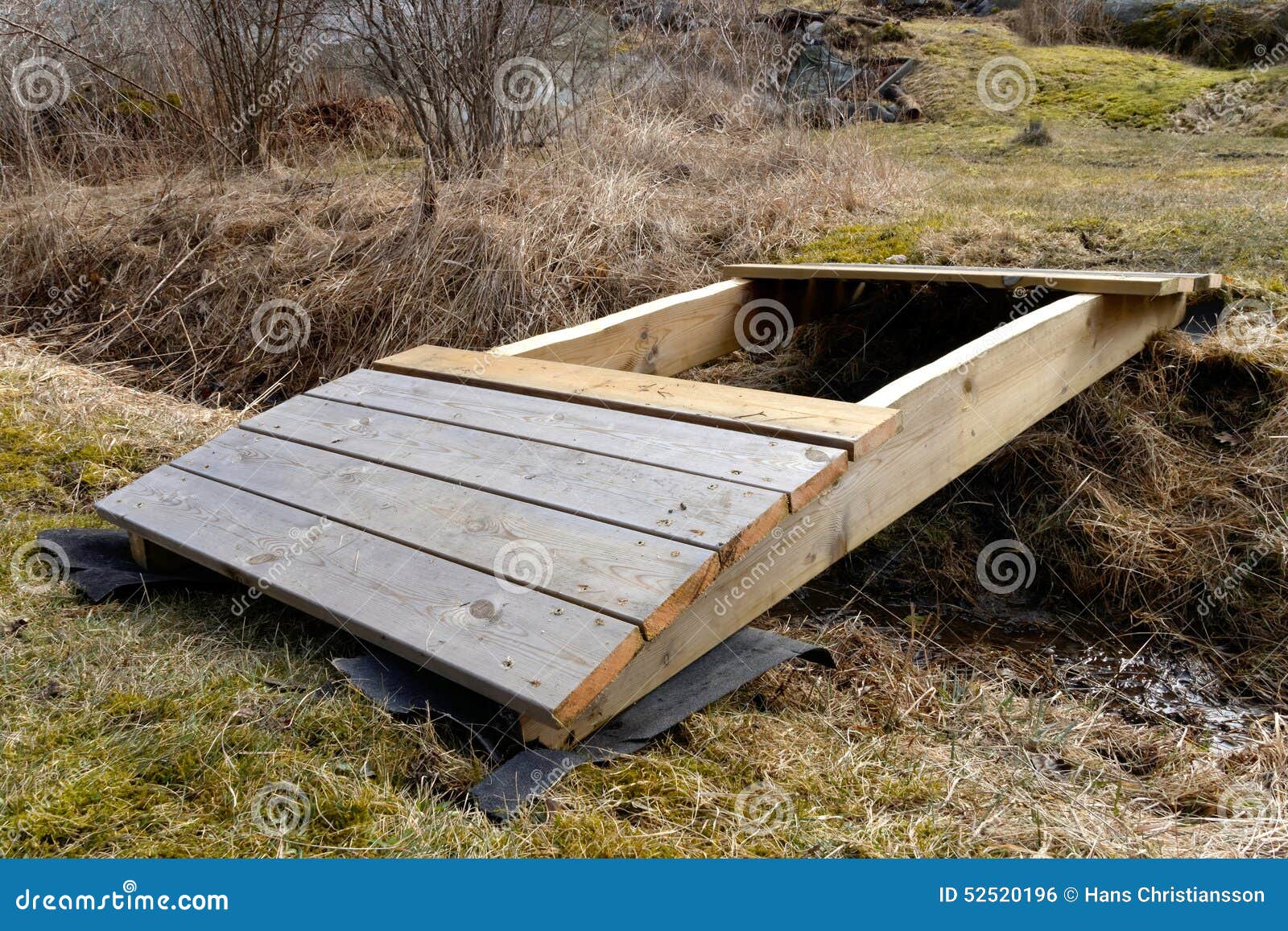 Building a Small Wooden Curved Bridge Stock Photo - Image of project ...