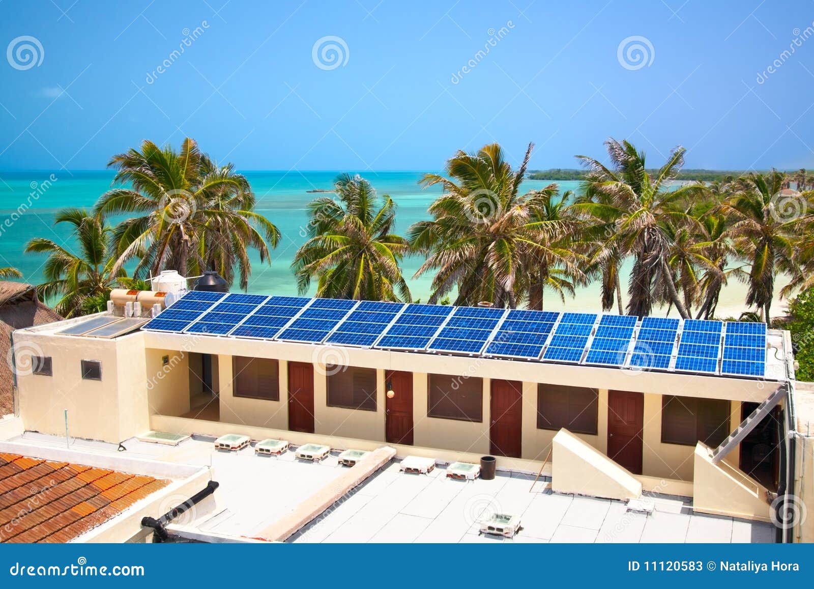 Building with a Solar Panel Stock Image - Image of battery, alternative ...