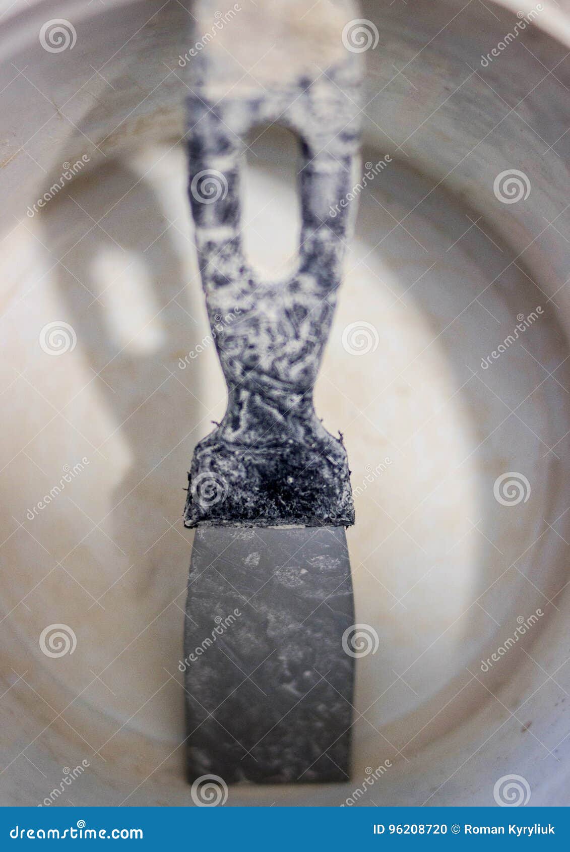 Building Spatula in a Bucket Stock Photo - Image of construction, paint ...