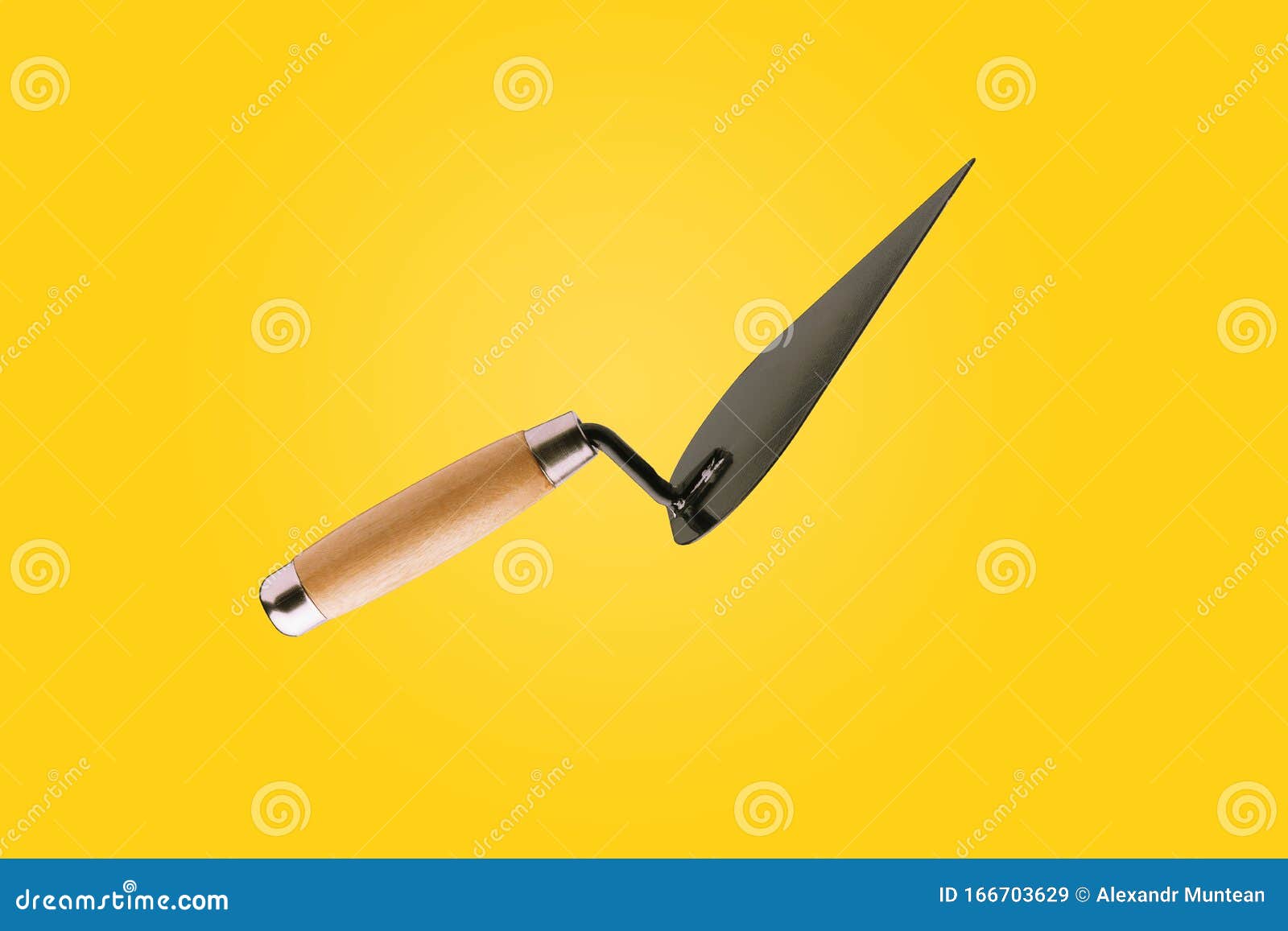 Building Spatula Over Yellow Stock Image - Image of industry, concrete ...