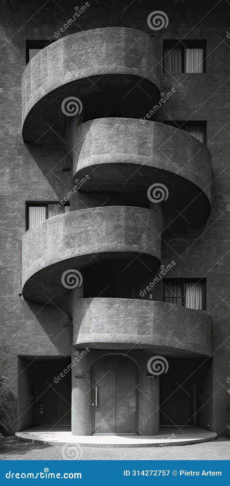Building with a Spiral Staircase Stock Image - Image of modern ...