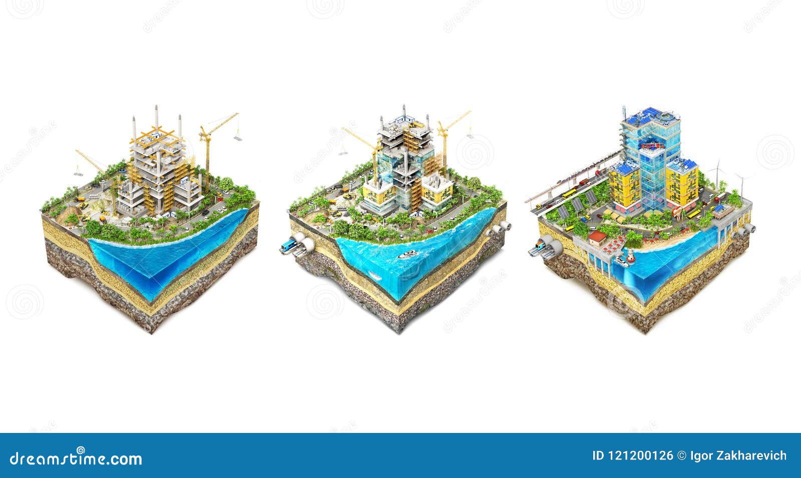 Building Square. Process of Construction O Stock Photo - Image of ...