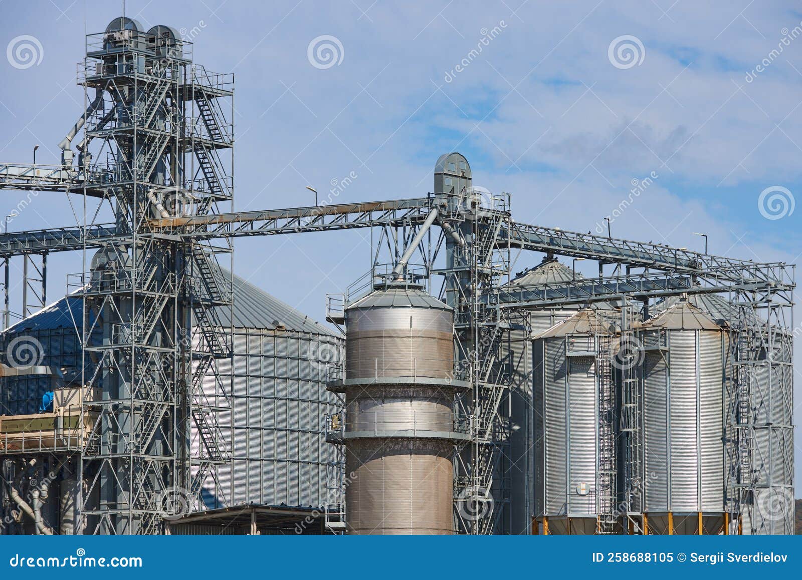 Building for Storage and Drying of Grain Crops. Agricultural Silo Stock ...