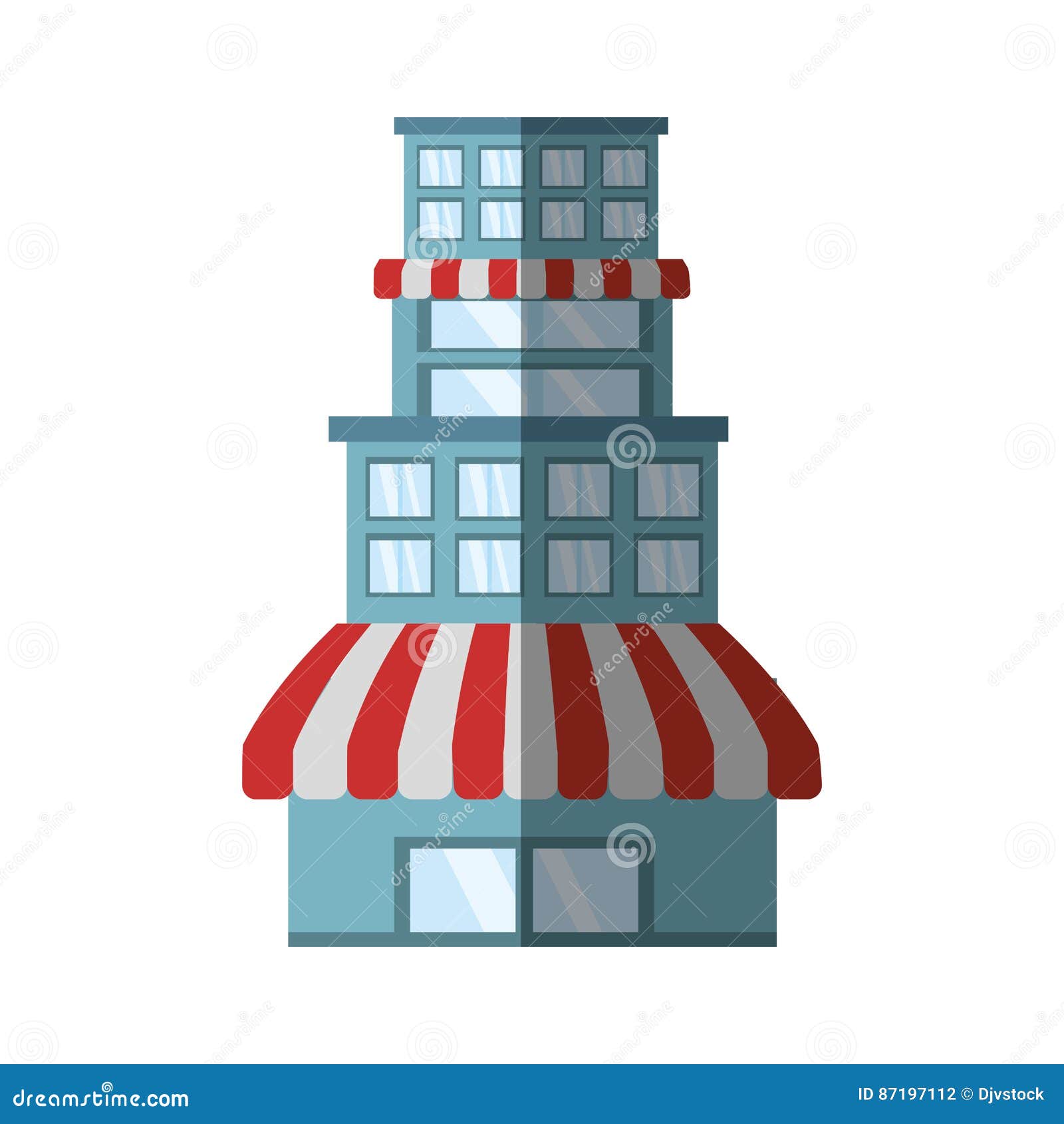 Building Store Market Shadow Stock Illustration - Illustration of sign ...