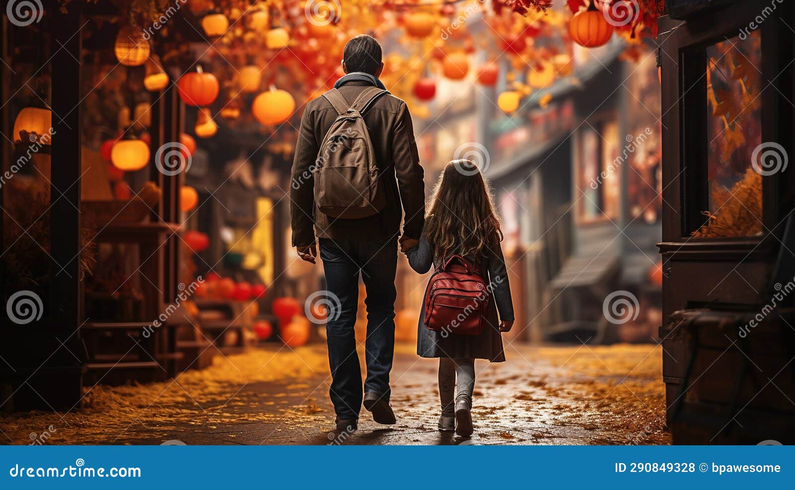 School Boy Walk Vector Illustration | CartoonDealer.com #91077062