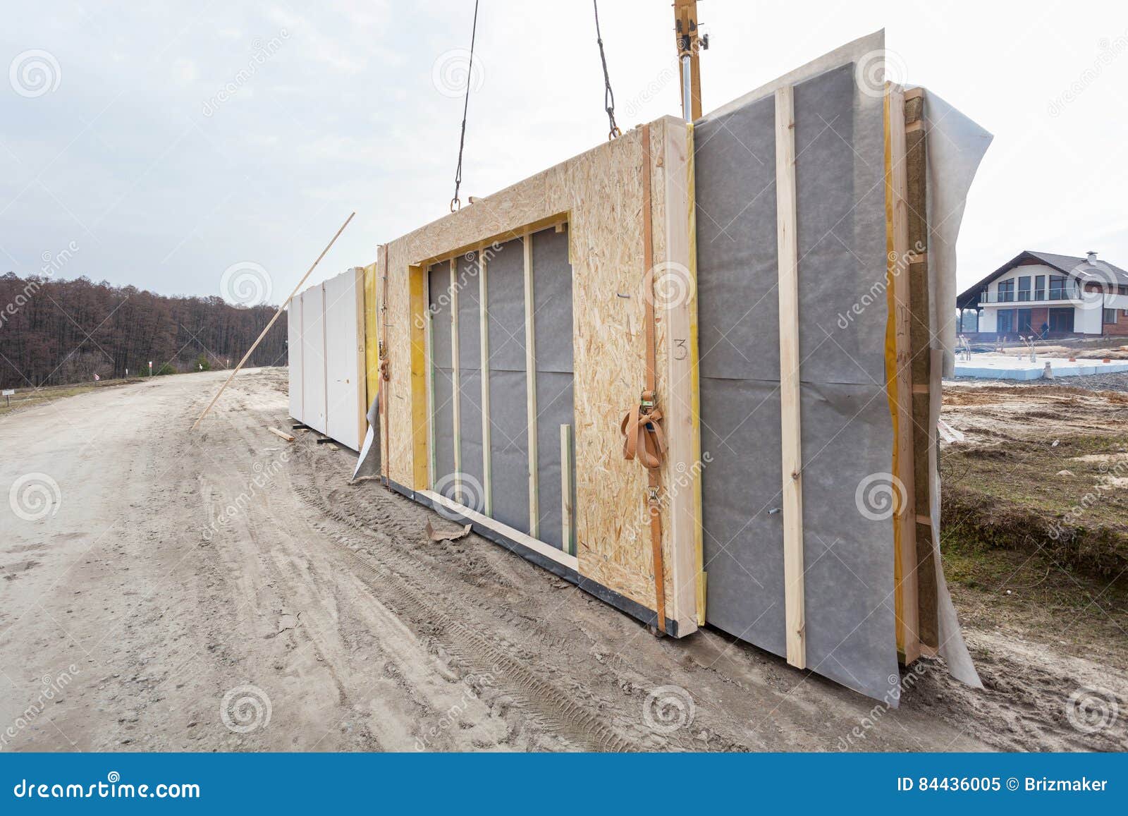 Building a Structural Insulated Panels Frame House Stock Image - Image ...
