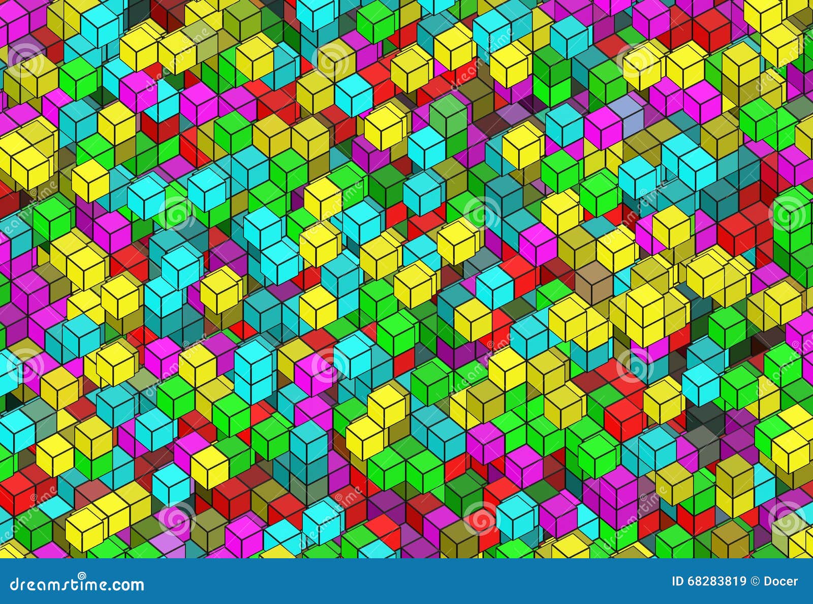Building Structure from Cubes Stock Illustration - Illustration of ...