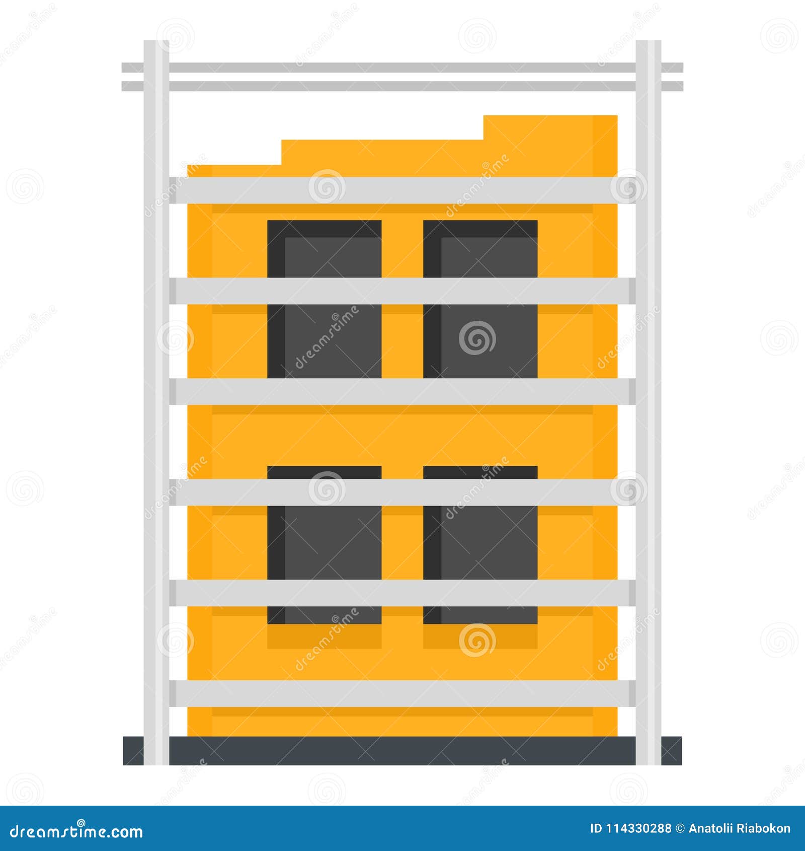 Building Structure Icon, Flat Style Stock Vector - Illustration of logo ...
