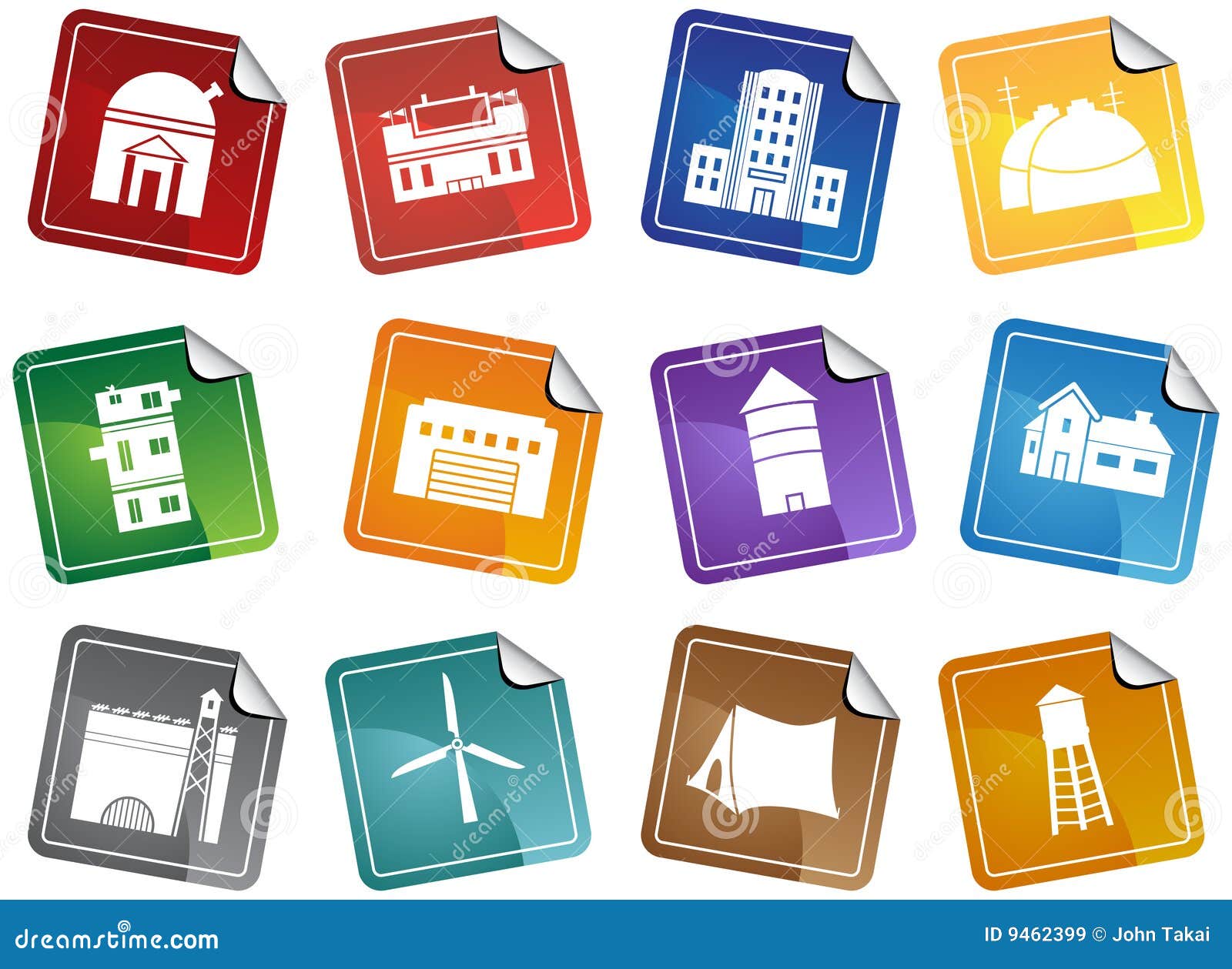 Building Structure Set - Sticker Stock Vector - Illustration of ...