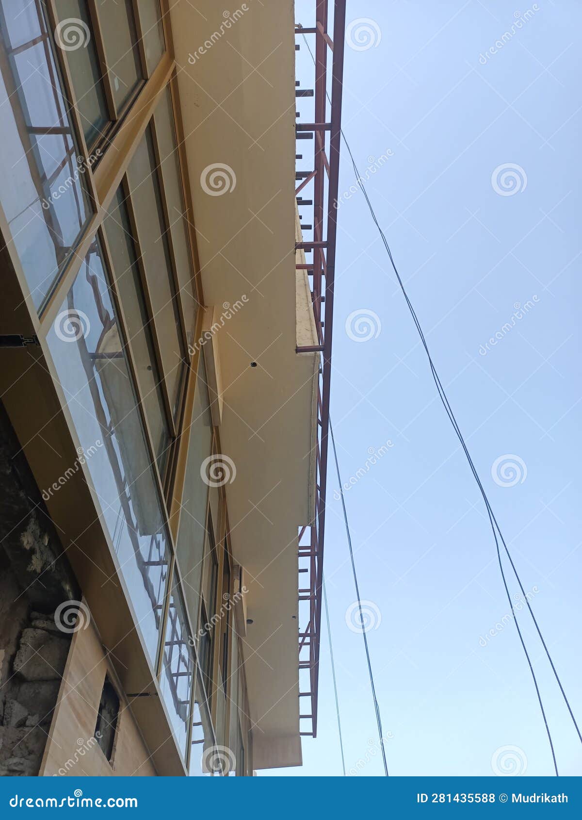 Building Structure Upside View, Blue Sky Stock Photo - Image of ...