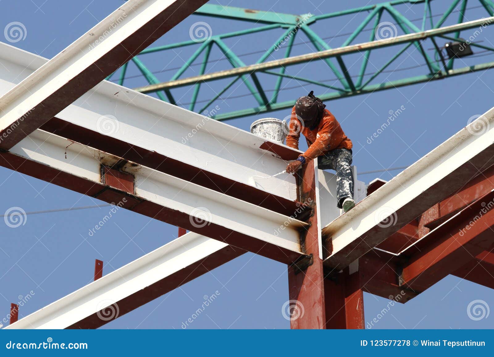 Building Structure and Working Man Stock Photo - Image of professional ...