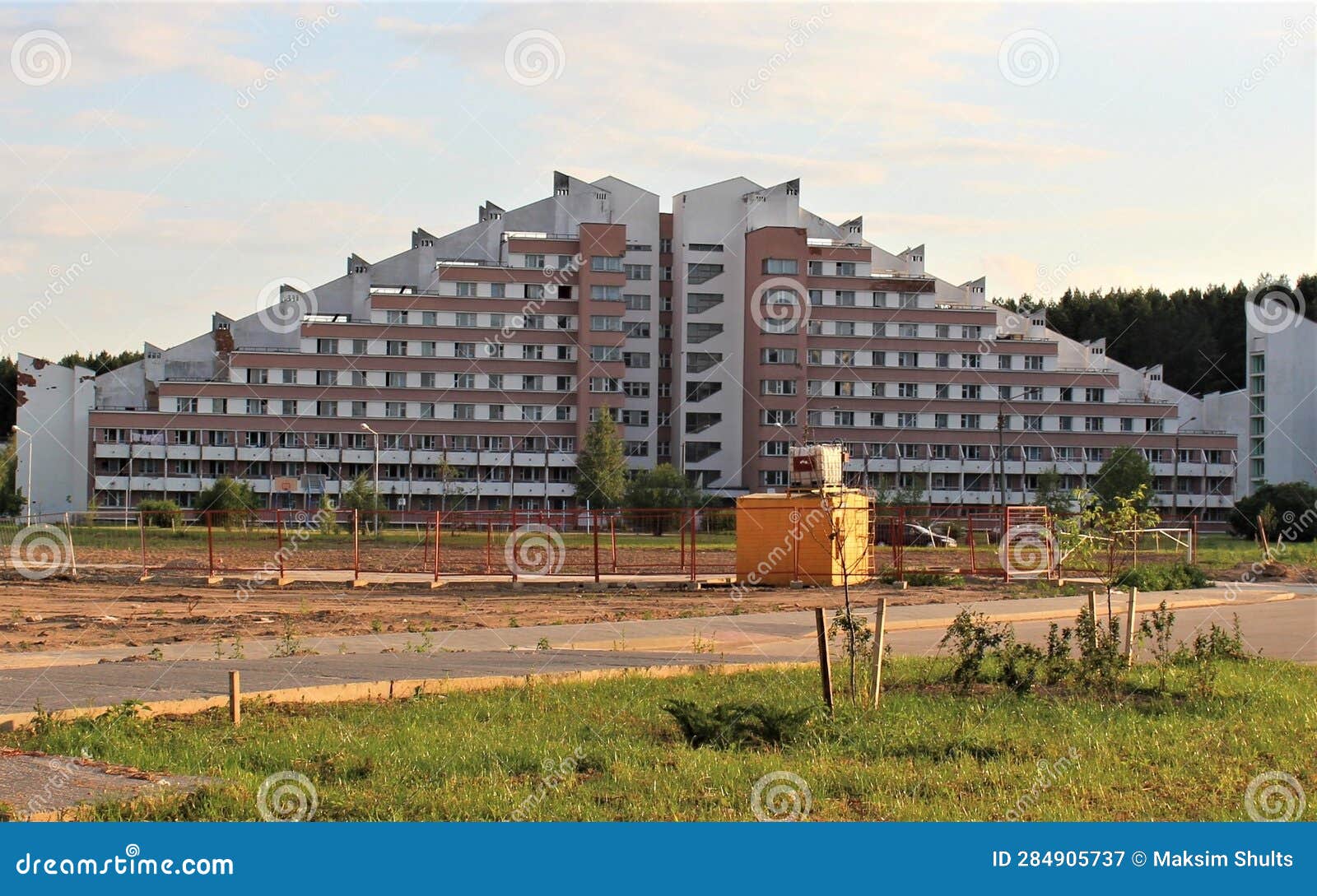 The Building of the Student Hostel. Stock Image - Image of transport ...