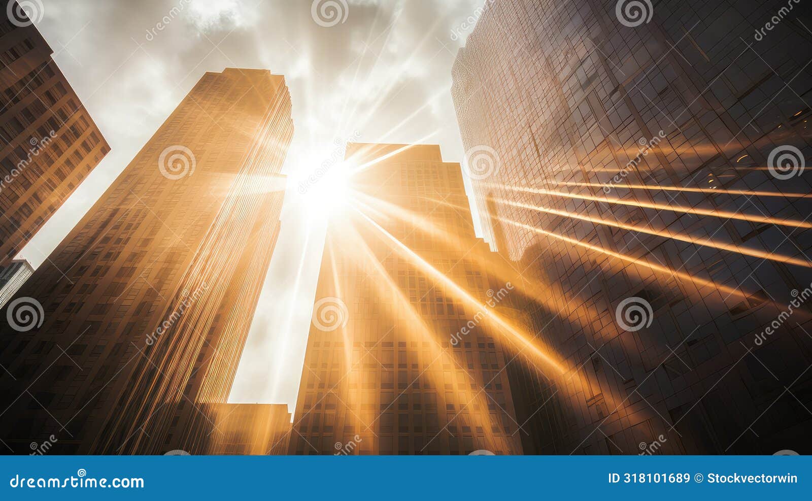 Building sun with rays stock illustration. Illustration of tall - 318101689