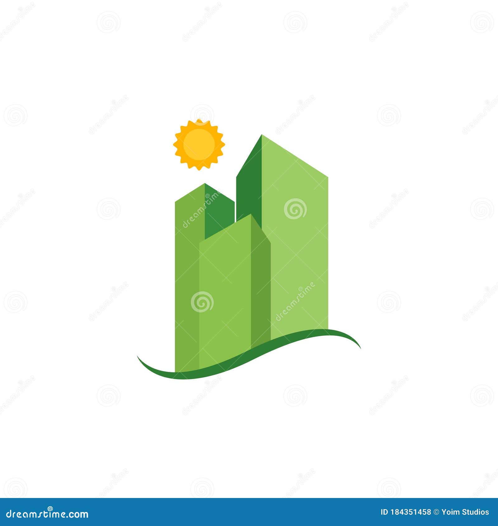 Building with Sun Vector Design Template Illustration Stock Vector ...