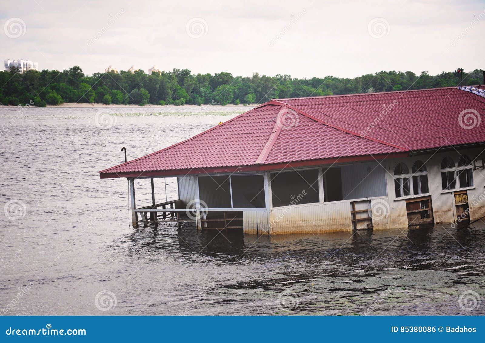 Building Sunk into the Water Stock Photo - Image of lake, misfortune ...