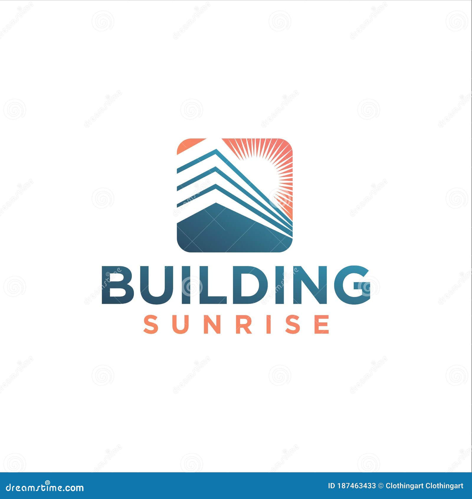Building Sunrise Logo Vector Template. Vector Illustration Stock Vector ...