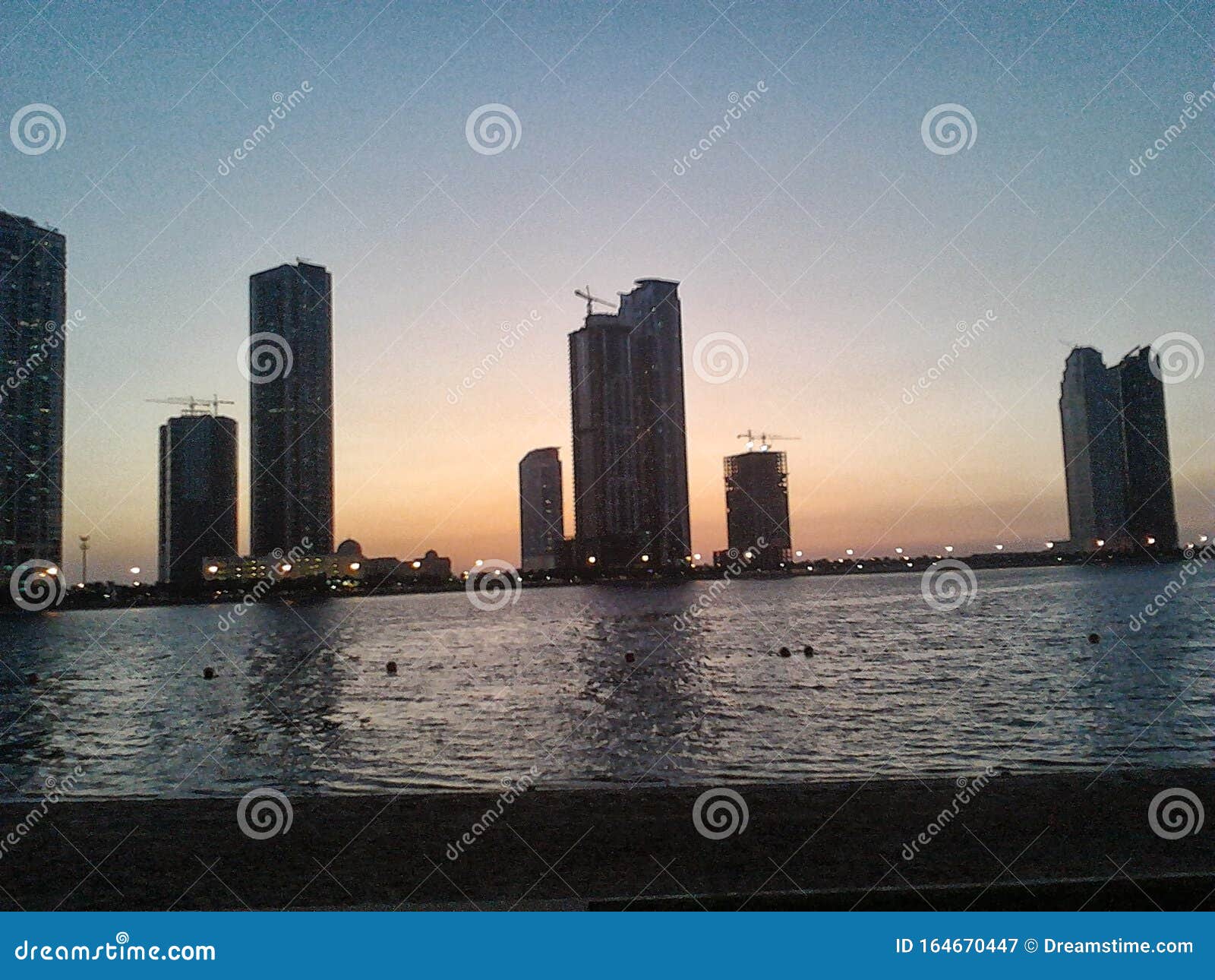 Building on sunset stock image. Image of golden, river - 164670447