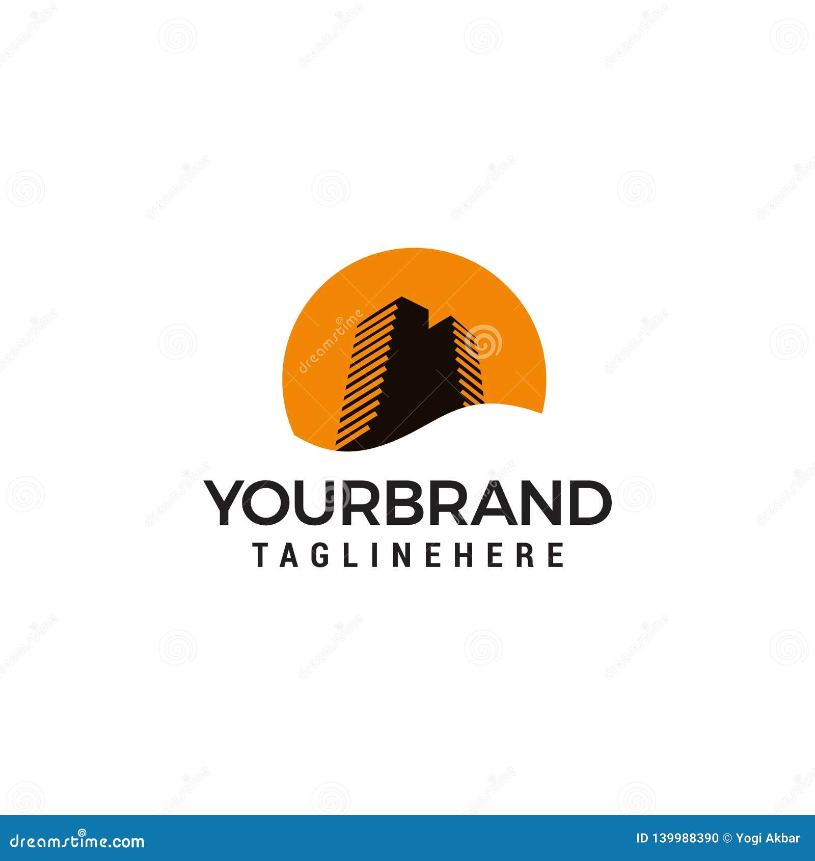 Building Sunset Logo Template Stock Vector - Illustration of modern ...