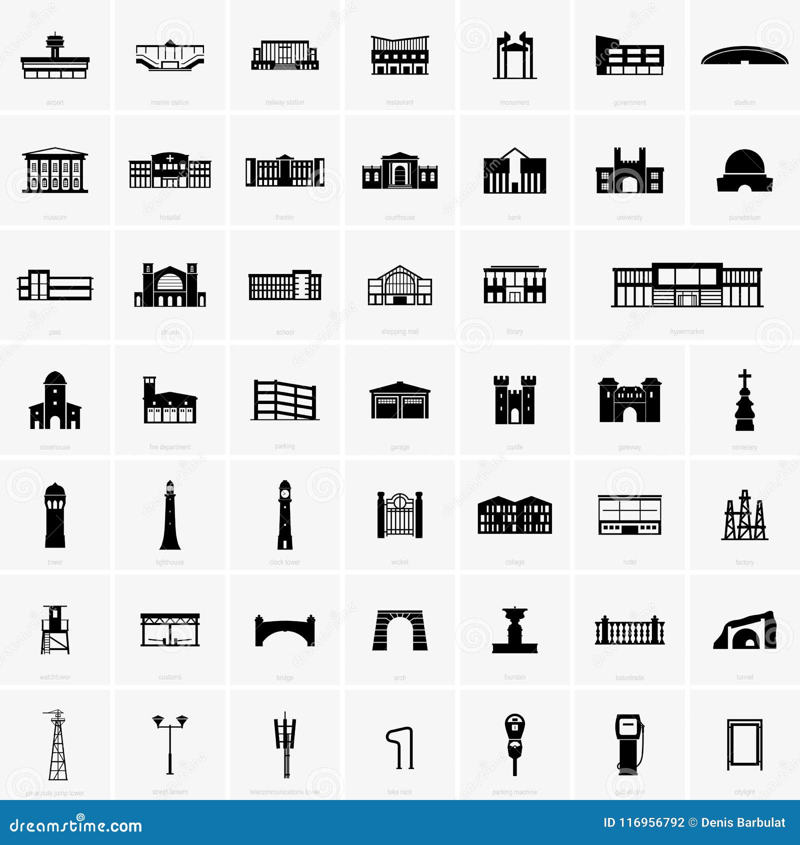 Building symbols stock vector. Illustration of college - 116956792