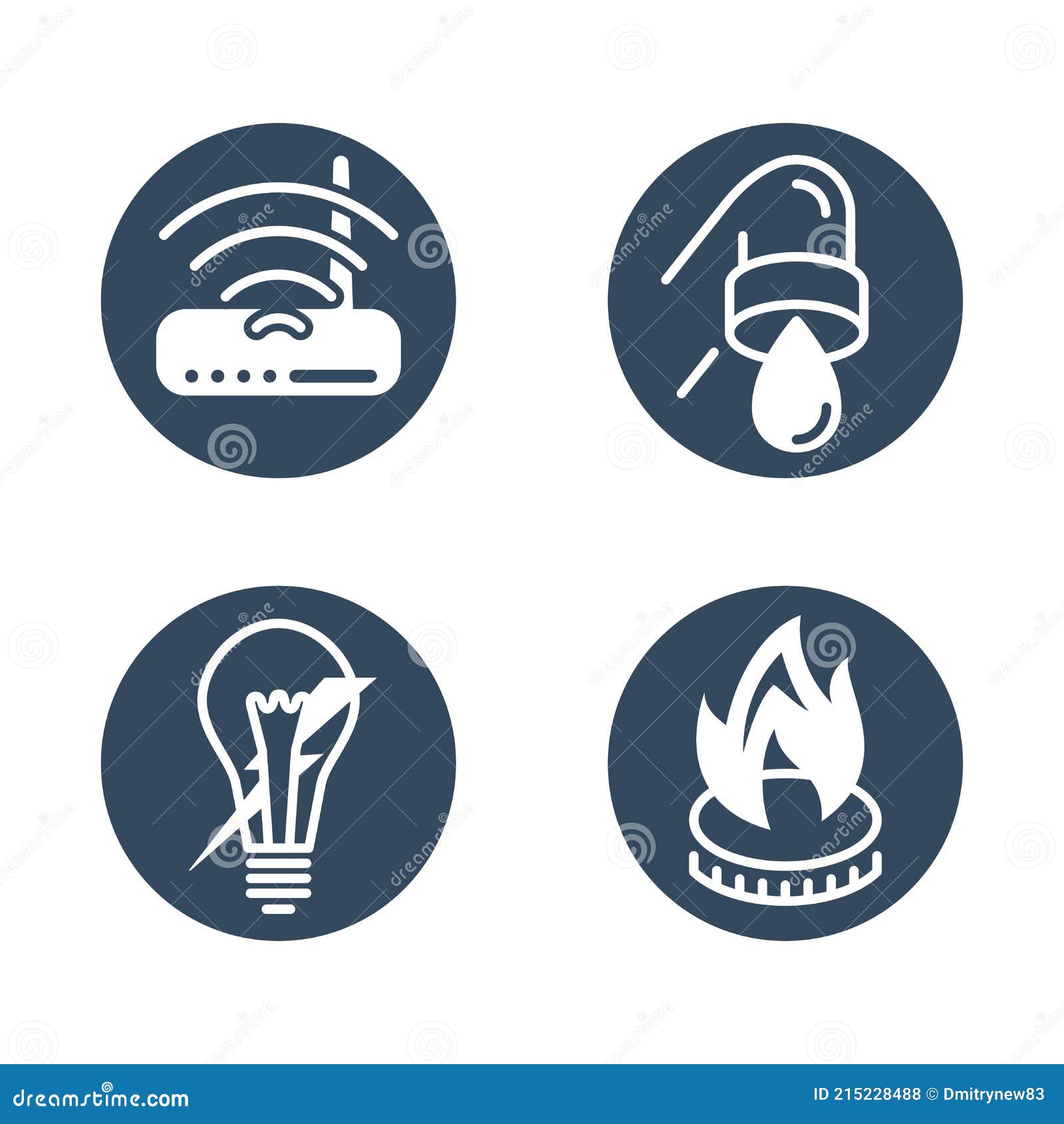 Building Systems Set of Flat Icons Stock Vector - Illustration of icons ...