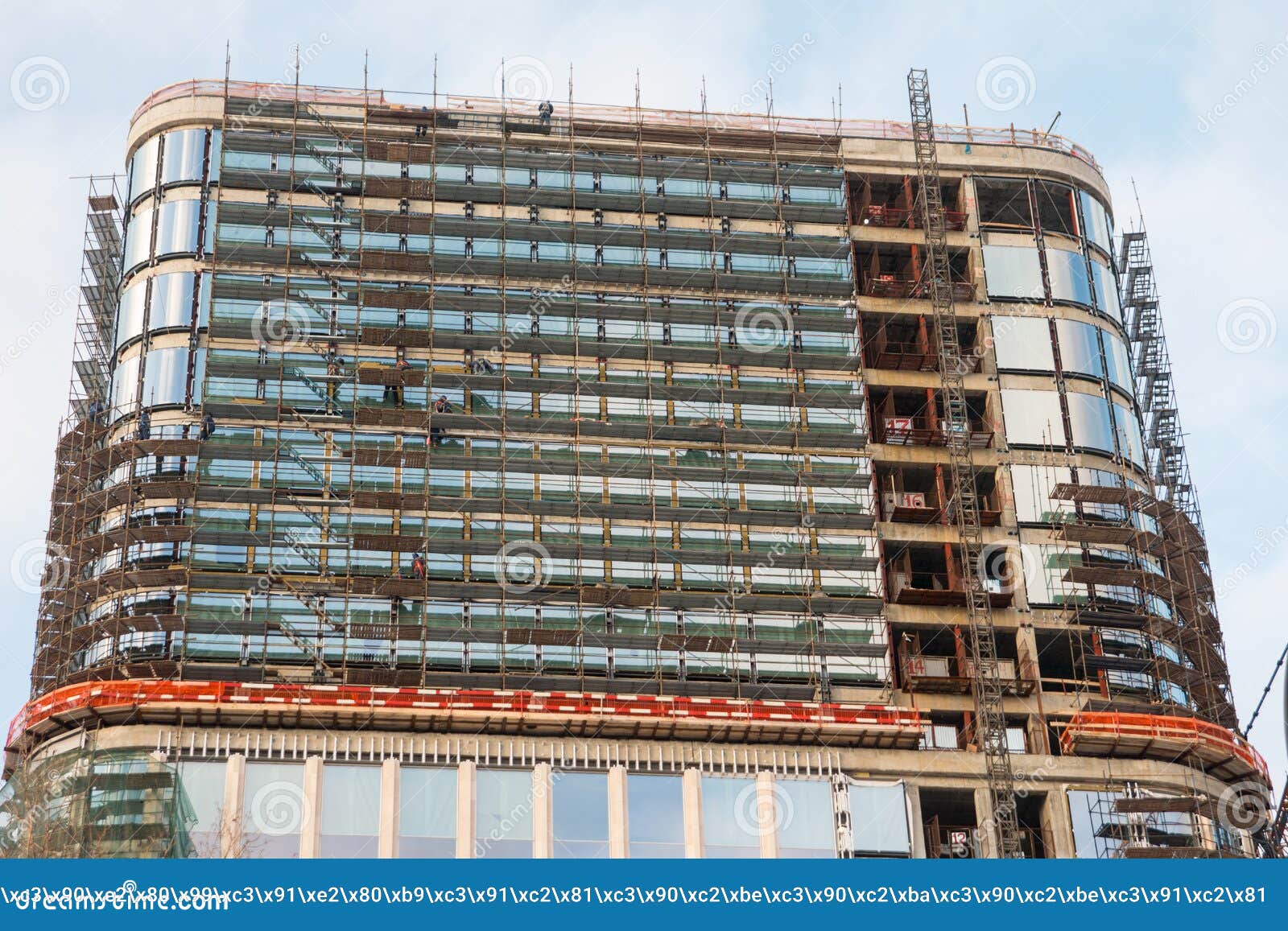 Building a Tall Business Building. Stock Image - Image of buildings ...