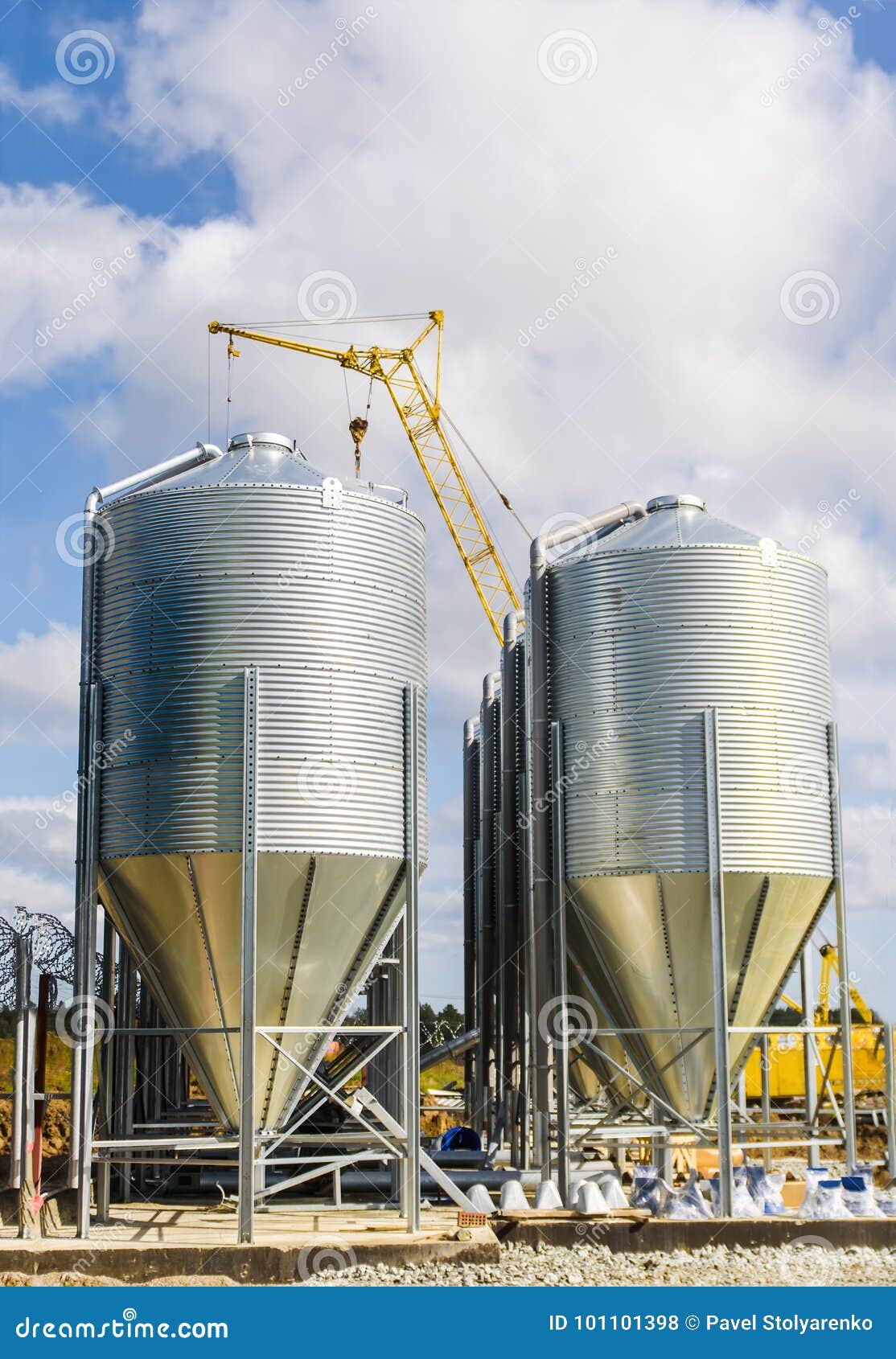 Building of tanks stock photo. Image of processing, grain - 101101398