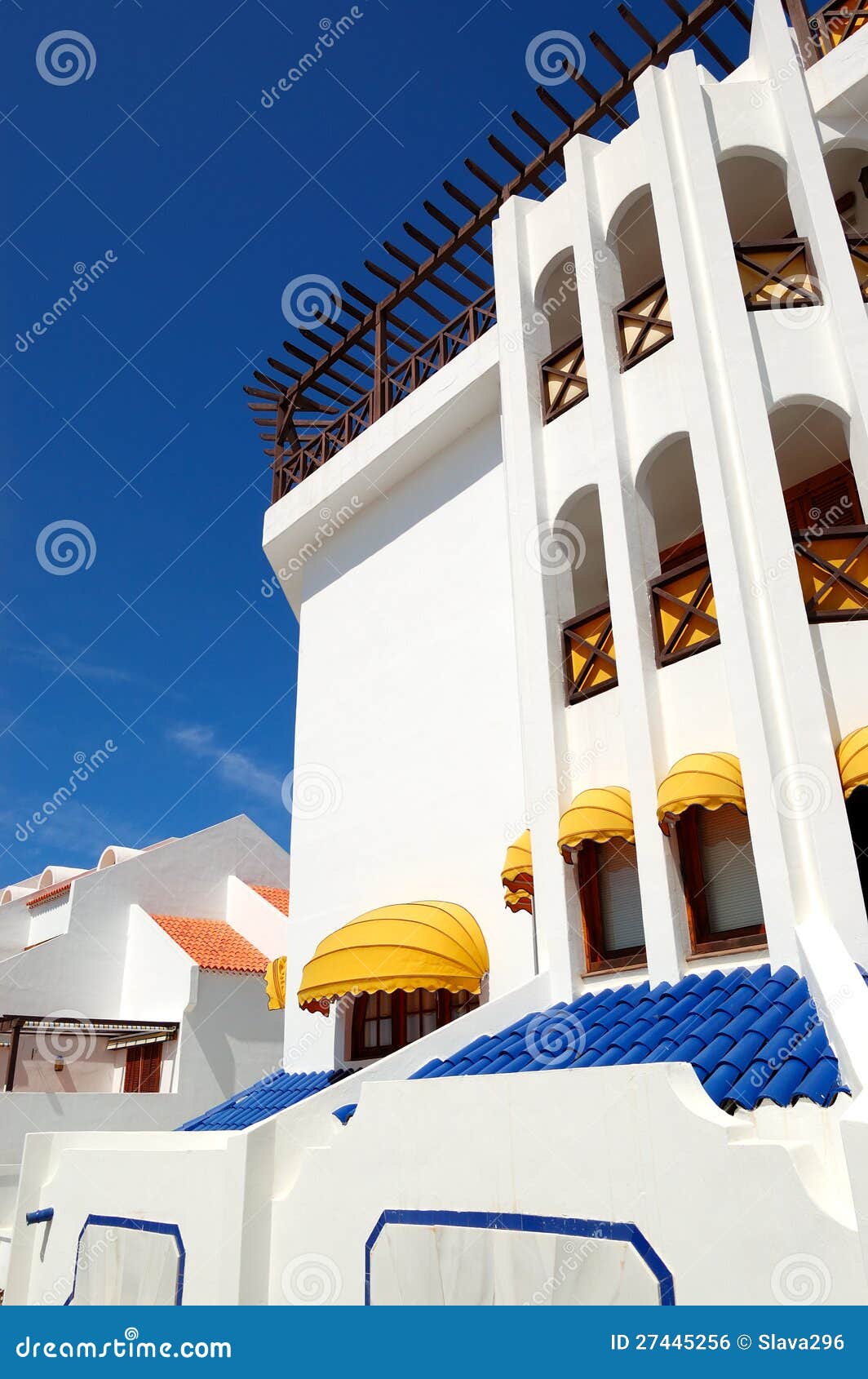Building with Terrace of Luxury Hotel Stock Photo - Image of canary ...
