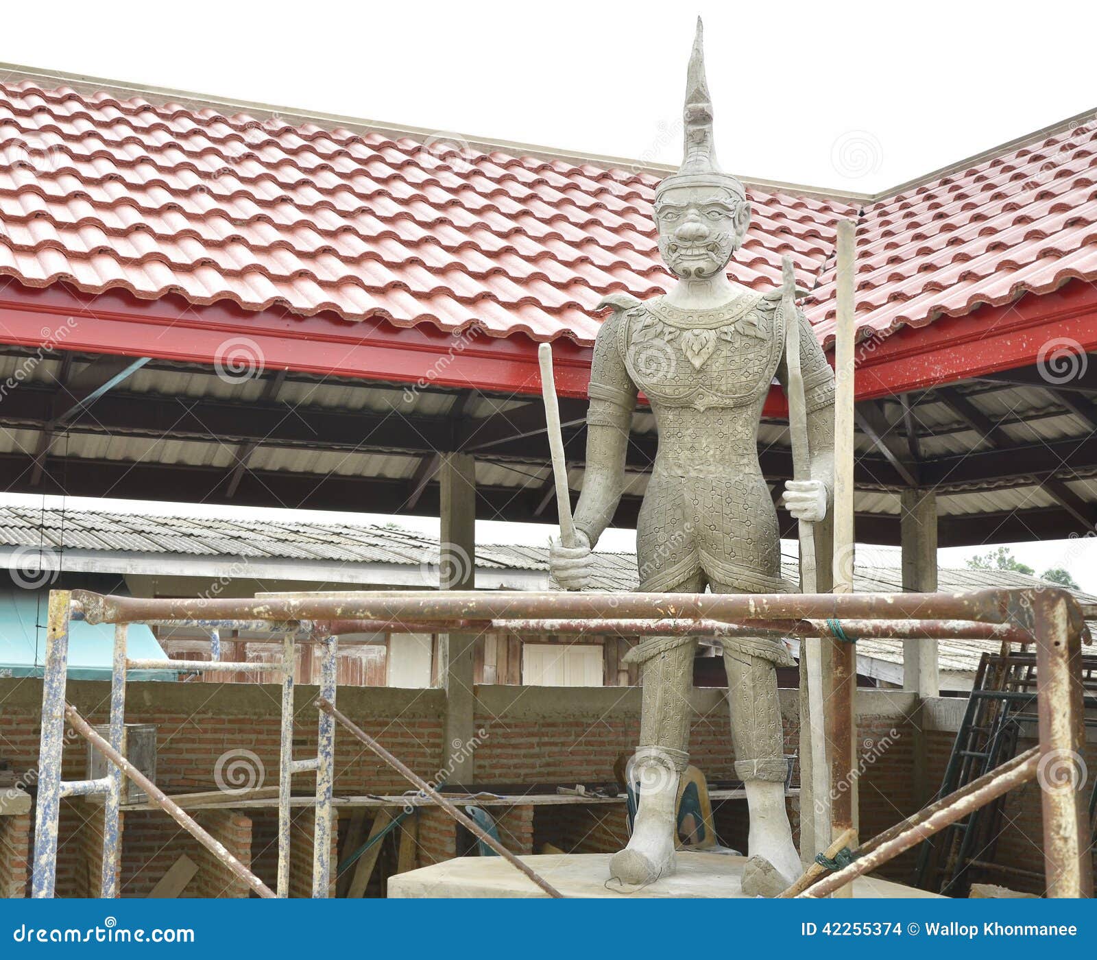 Building Thai guard statue stock photo. Image of spirituality - 42255374