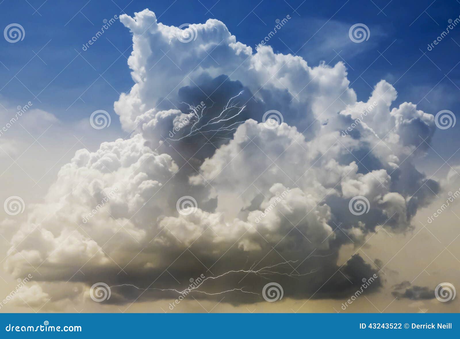 A Building Thundercloud with Lightning Strikes within Stock Photo ...