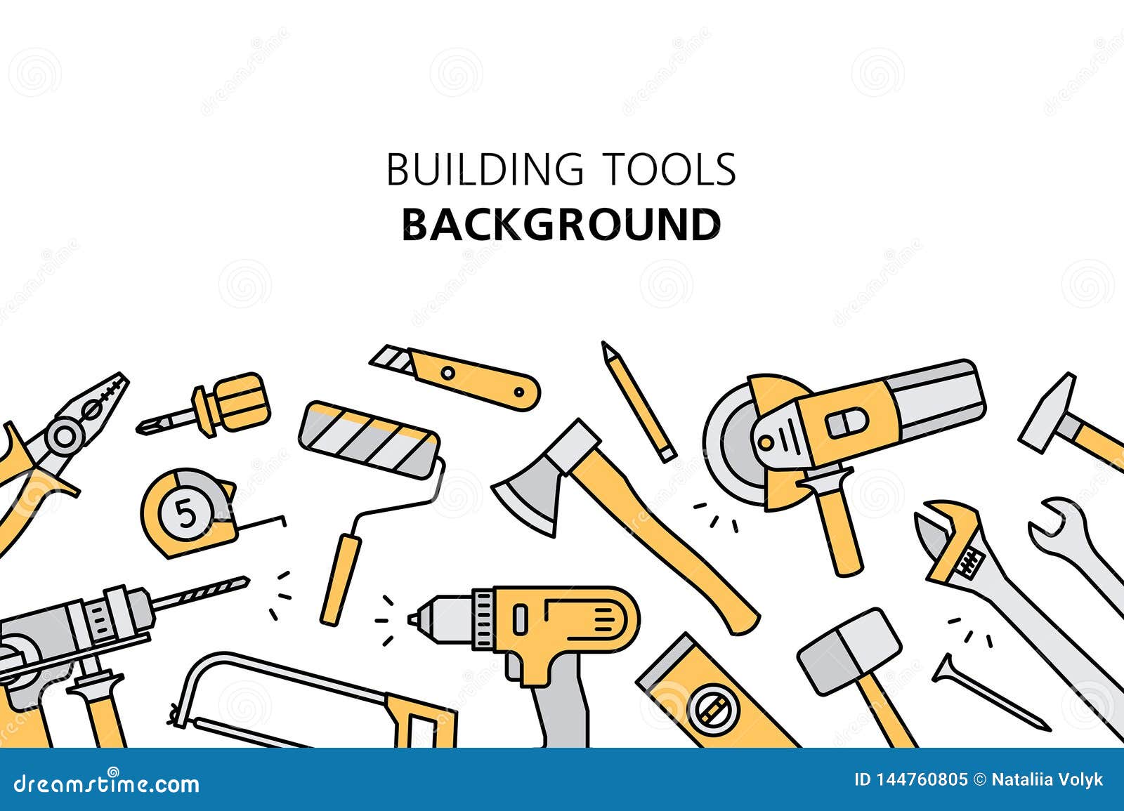 Building tools background stock vector. Illustration of renovation ...