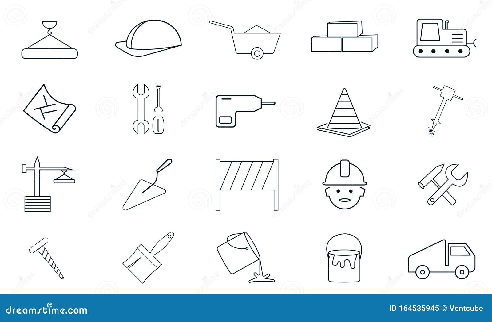 Building Tools Icons Illustration Used for Web. Stock Illustration ...
