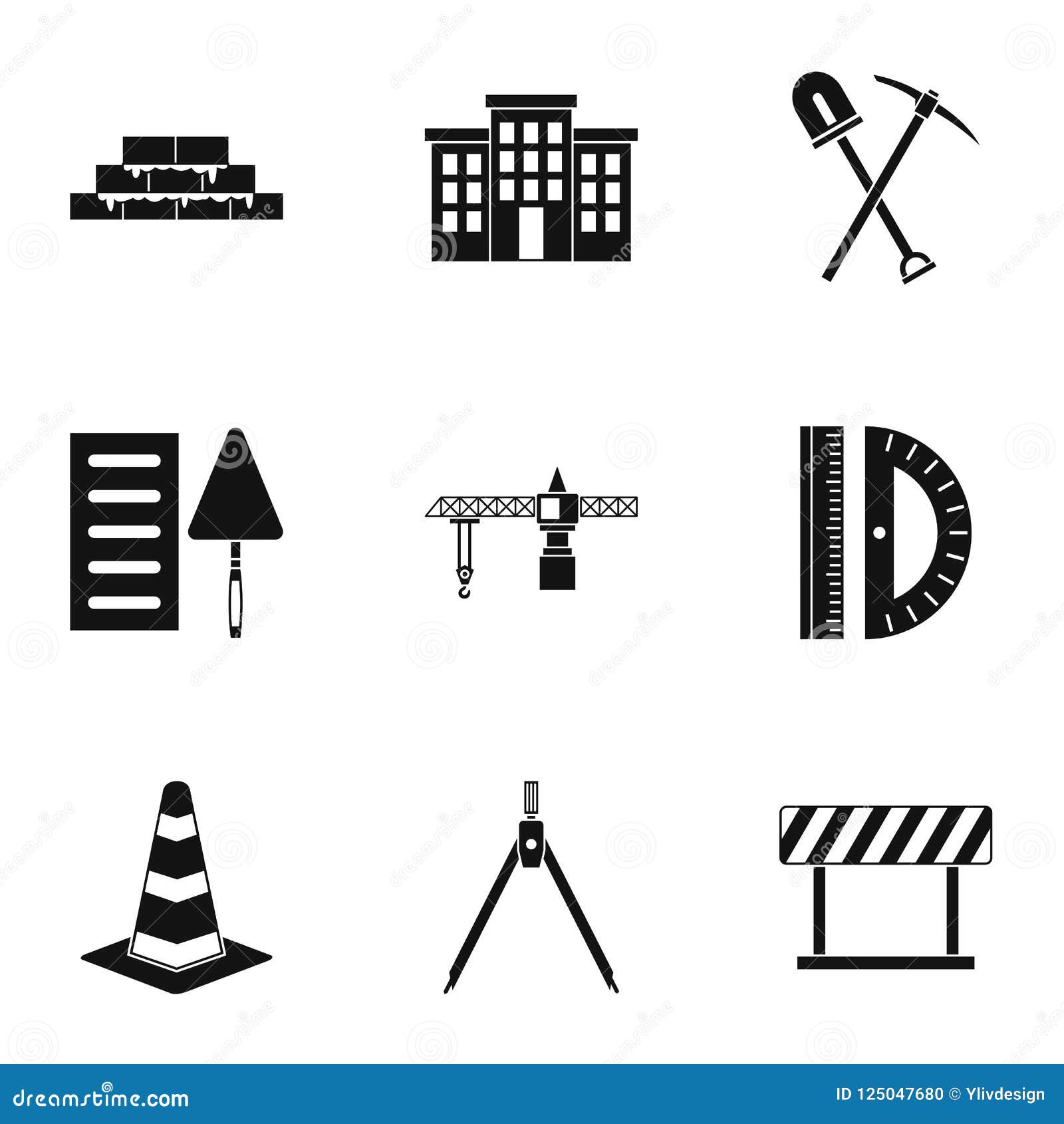 Building Tools Icons Set, Simple Style Stock Illustration ...